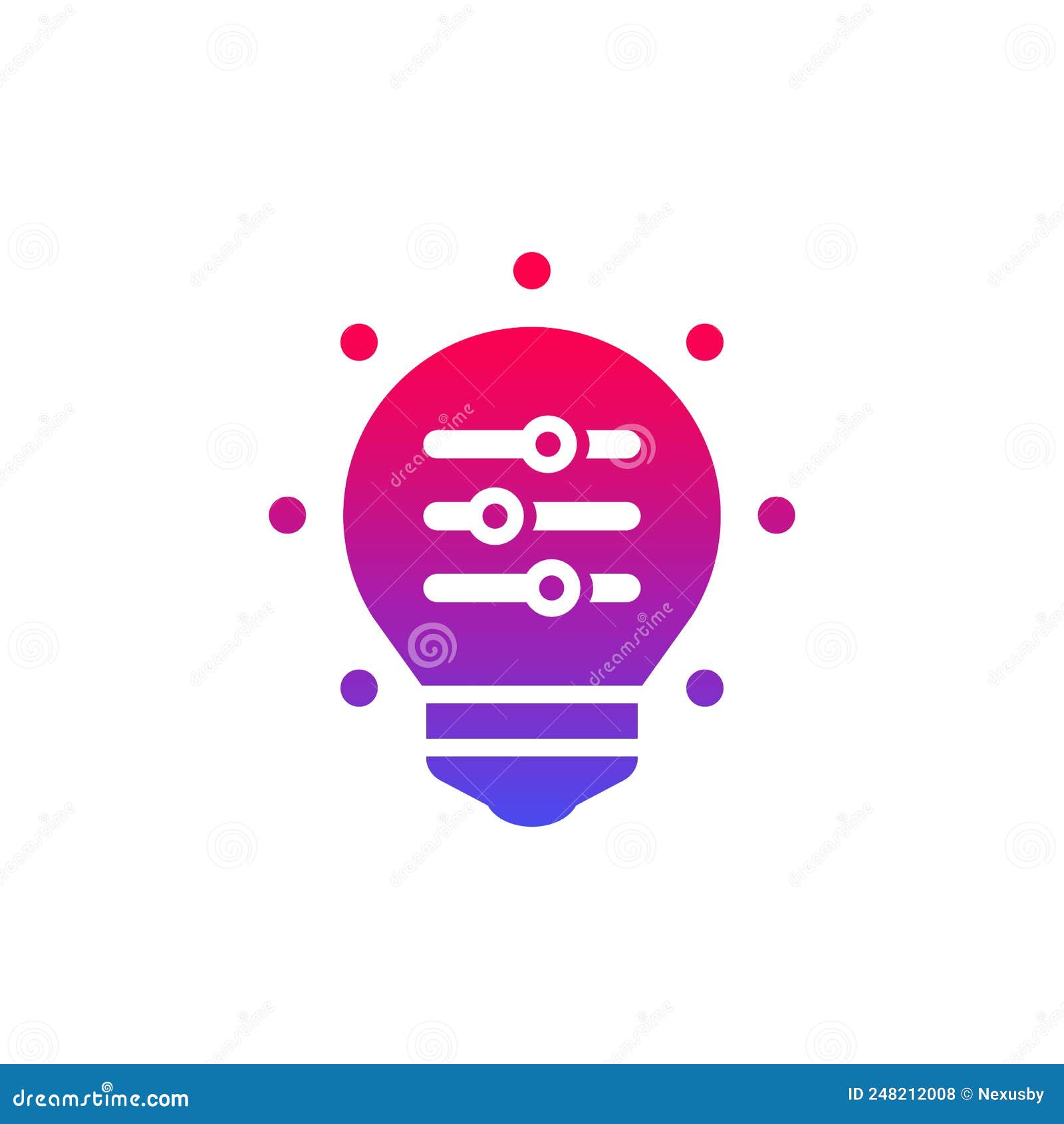 Smart Led Light Control Icon on White Stock Vector - Illustration of ...
