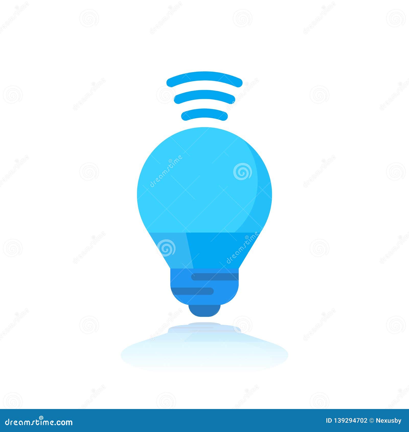 Smart Led Light Icon, Blue on White Stock Vector - Illustration of ...