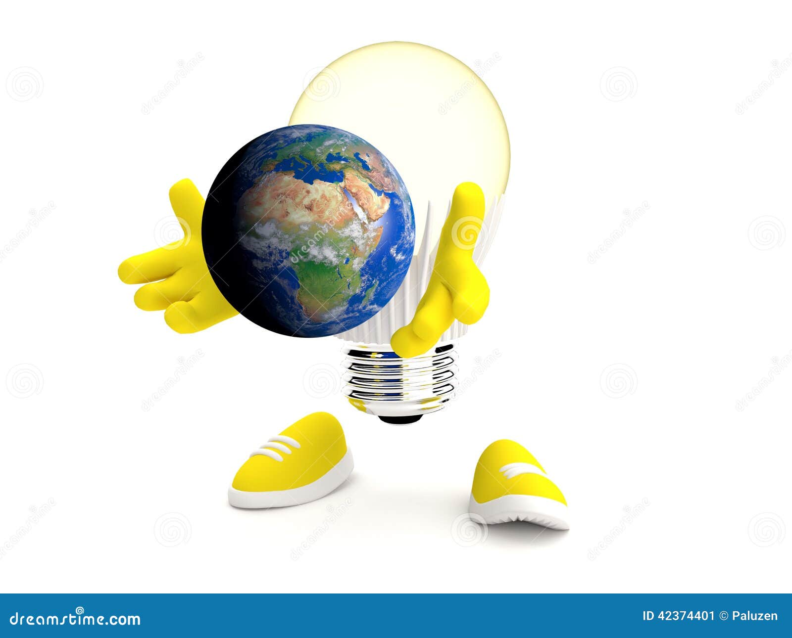 Smart LED with Planet White Background Stock Illustration ...