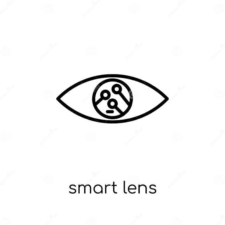 Smart Lens Icon. Trendy Modern Flat Linear Vector Smart Lens Ico Stock ...