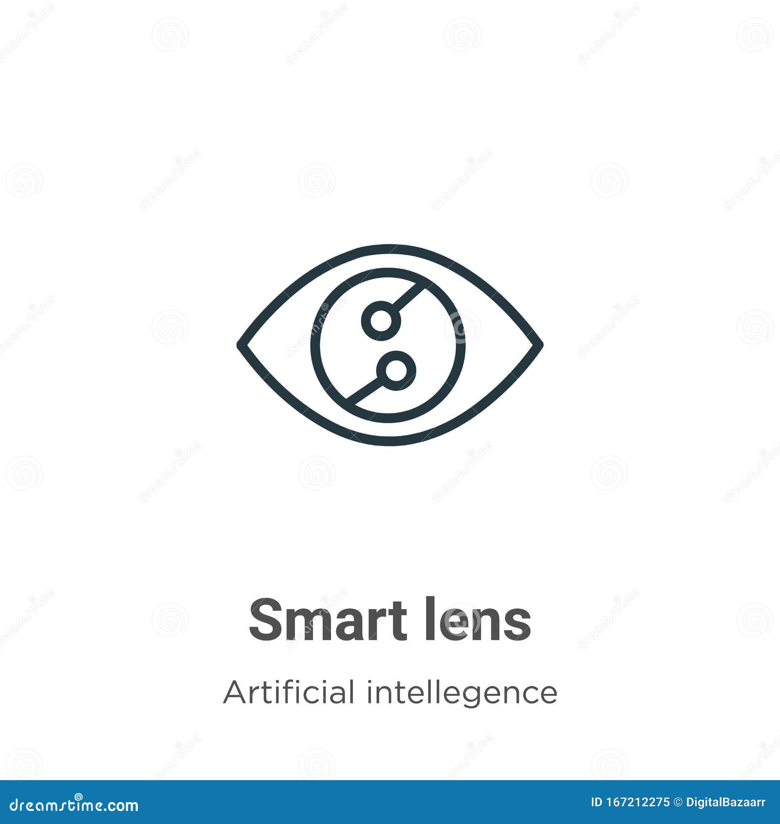 Smart Lens Outline Vector Icon. Thin Line Black Smart Lens Icon, Flat ...