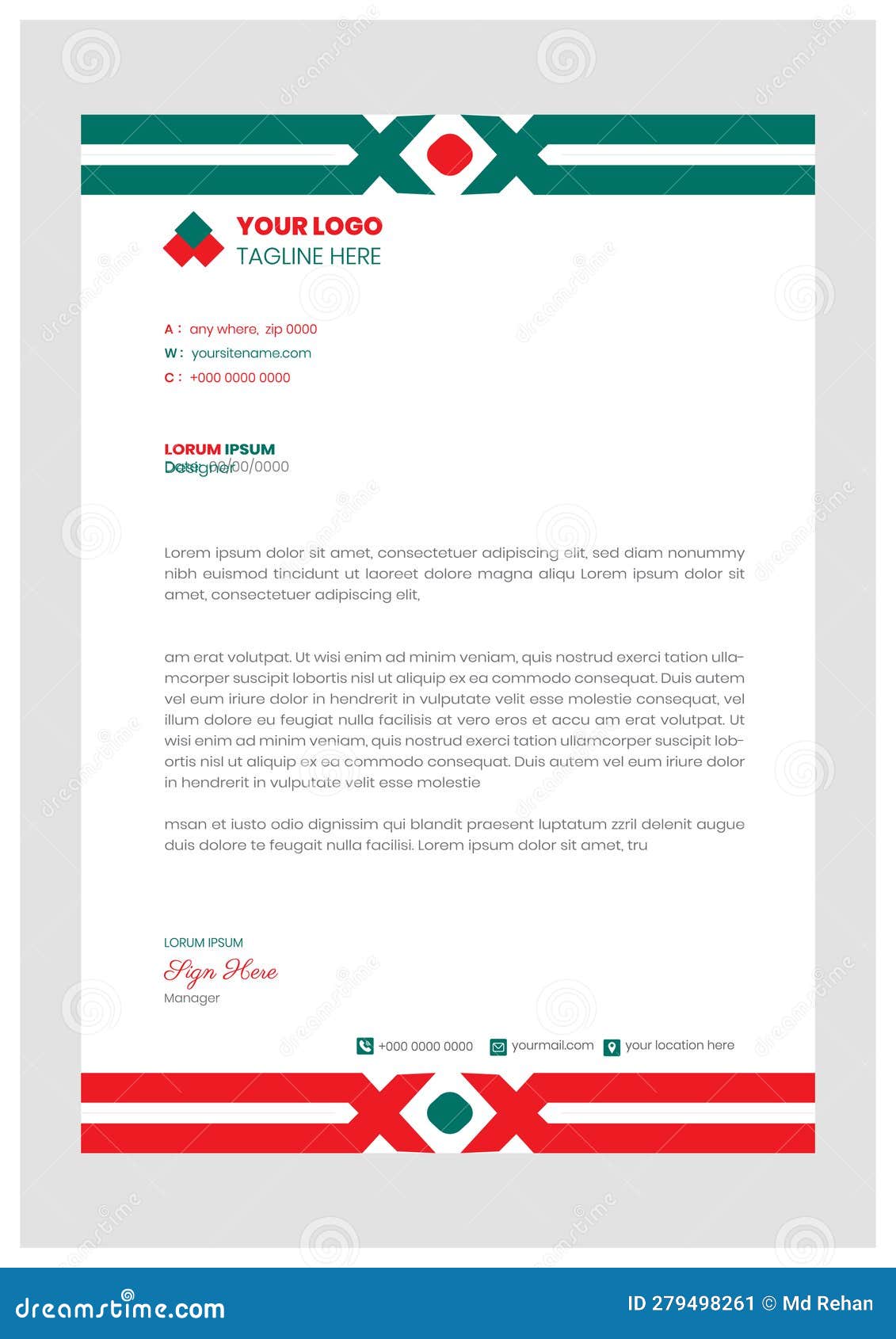 Smart Letterhead Design Templet Vector Stock Vector - Illustration of ...