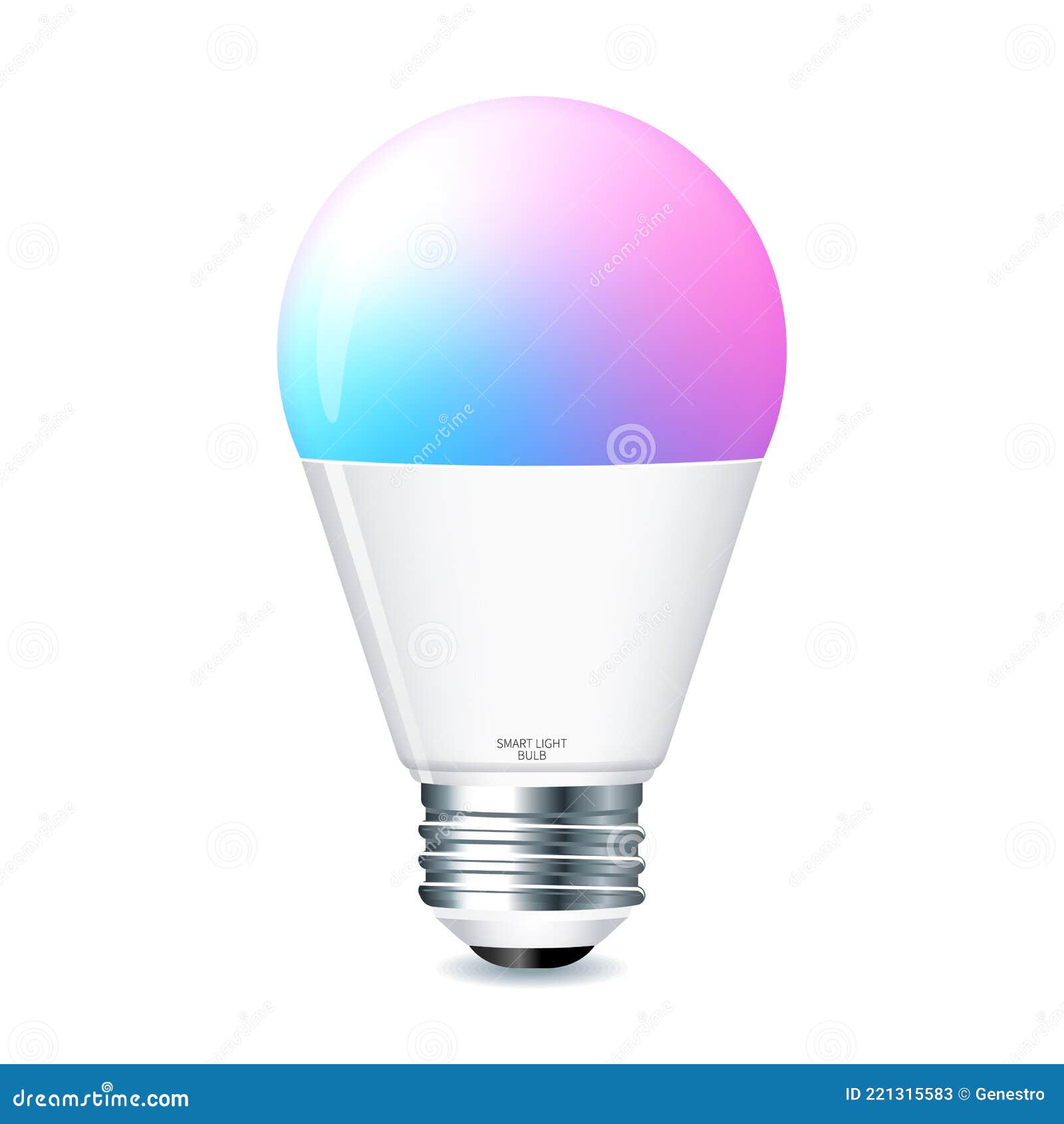Smart Led Light Icon, Blue On White Vector Illustration | CartoonDealer ...