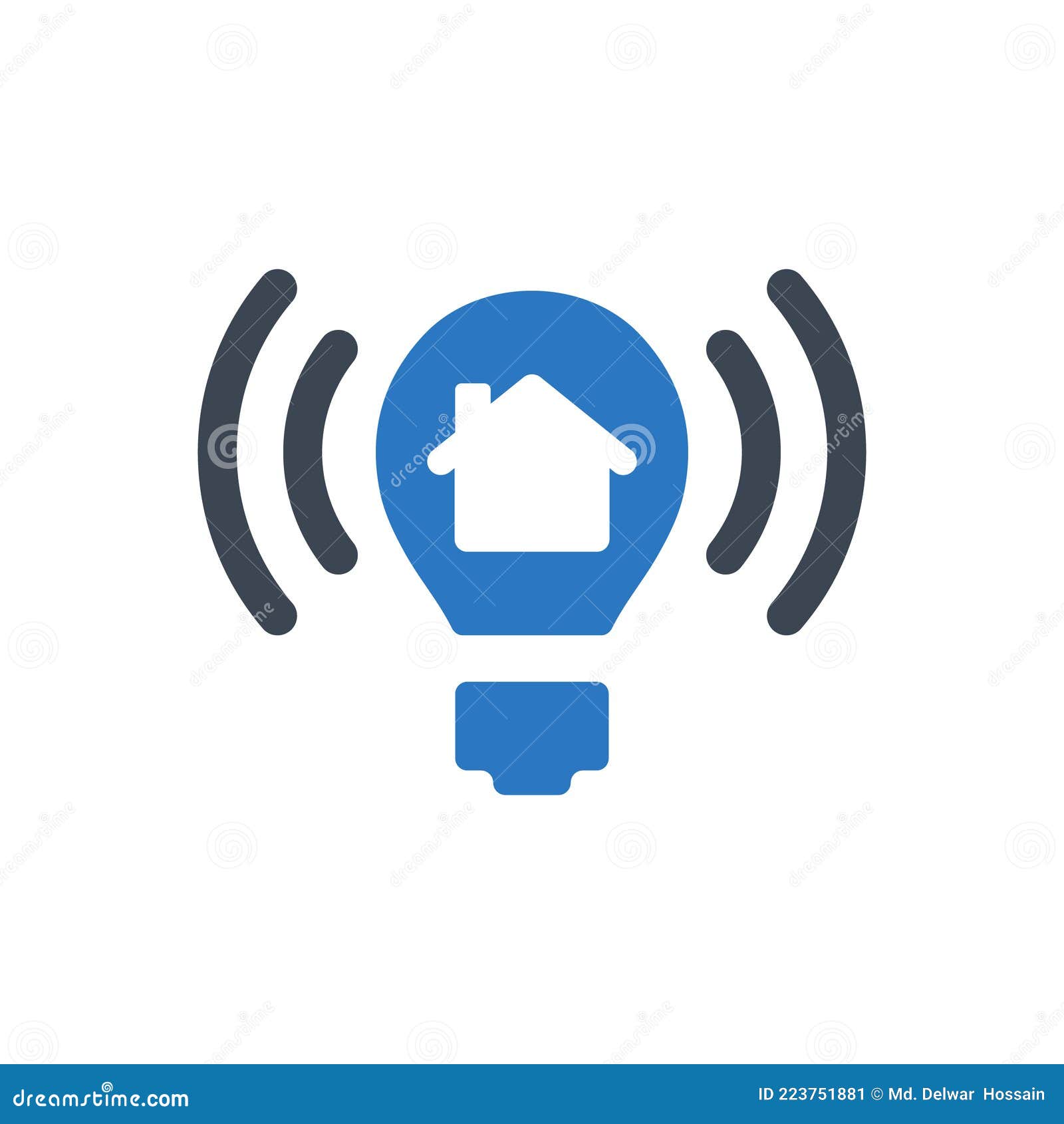 Smart light control icon stock vector. Illustration of symbol - 223751881