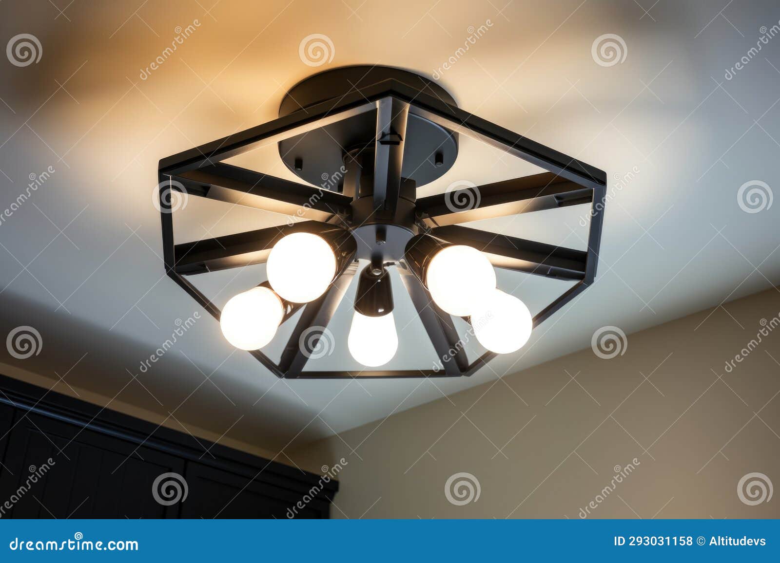 Smart Light Fixture Attached To the Ceiling Stock Photo - Image of ...