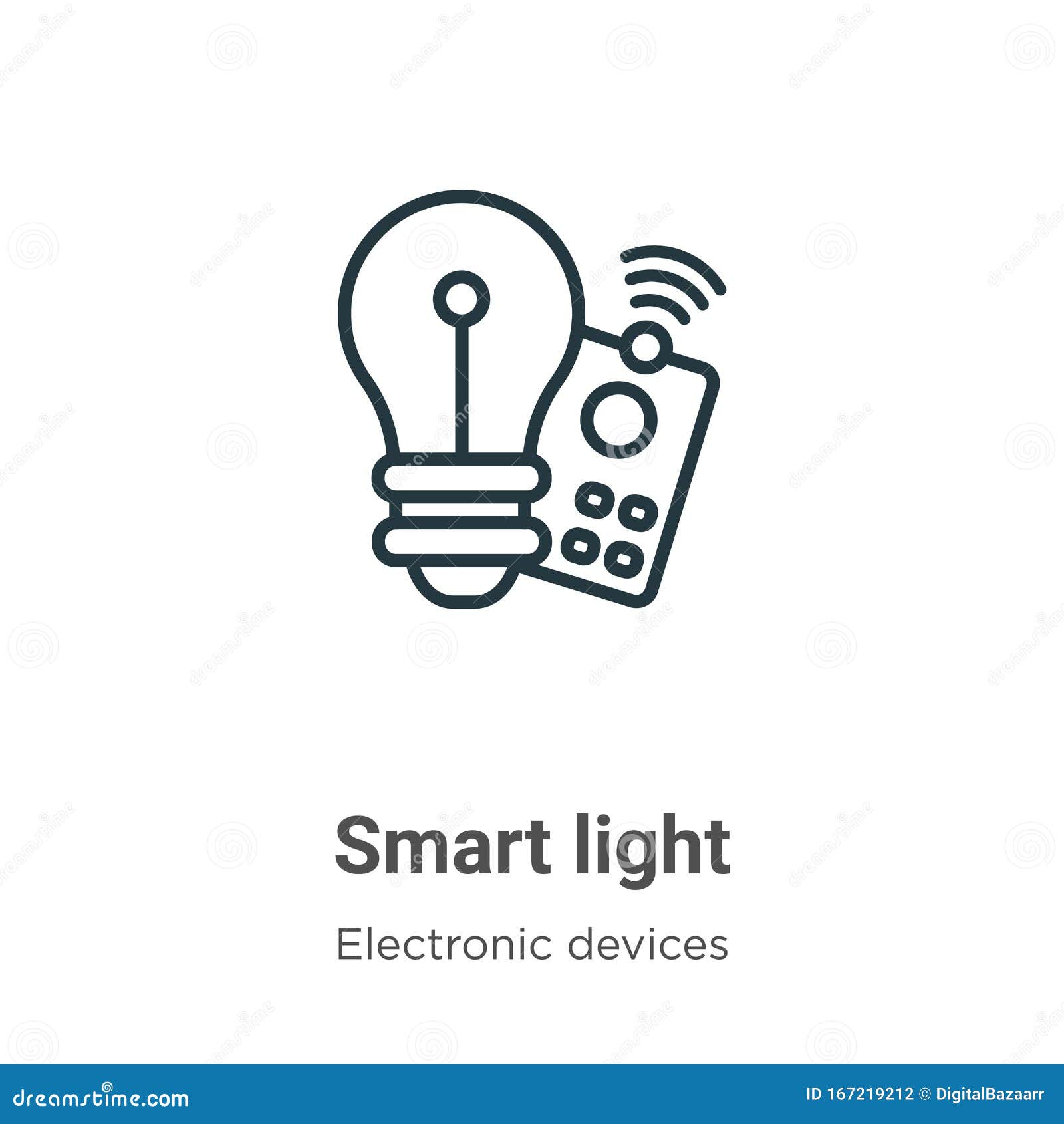 Smart Light Outline Vector Icon. Thin Line Black Smart Light Icon, Flat ...