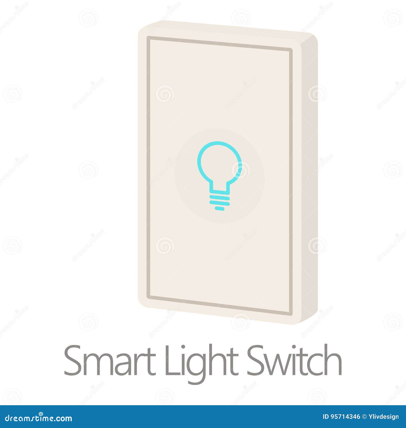 Smart Led Light Icon, Blue On White Vector Illustration | CartoonDealer ...