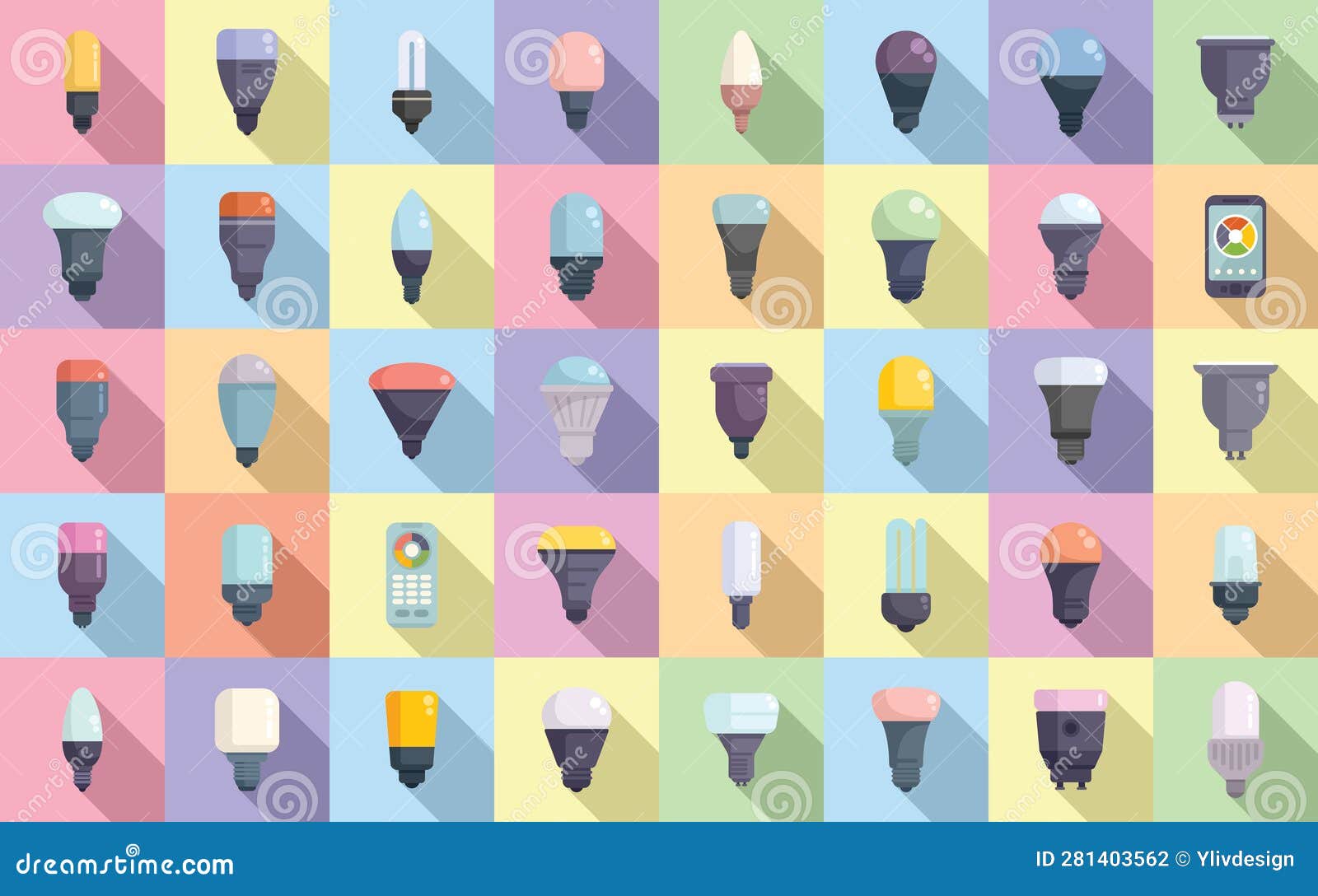 Lightbulb Icons. Line Lamp. Filament Symbols. Idea Or Light Bulb ...