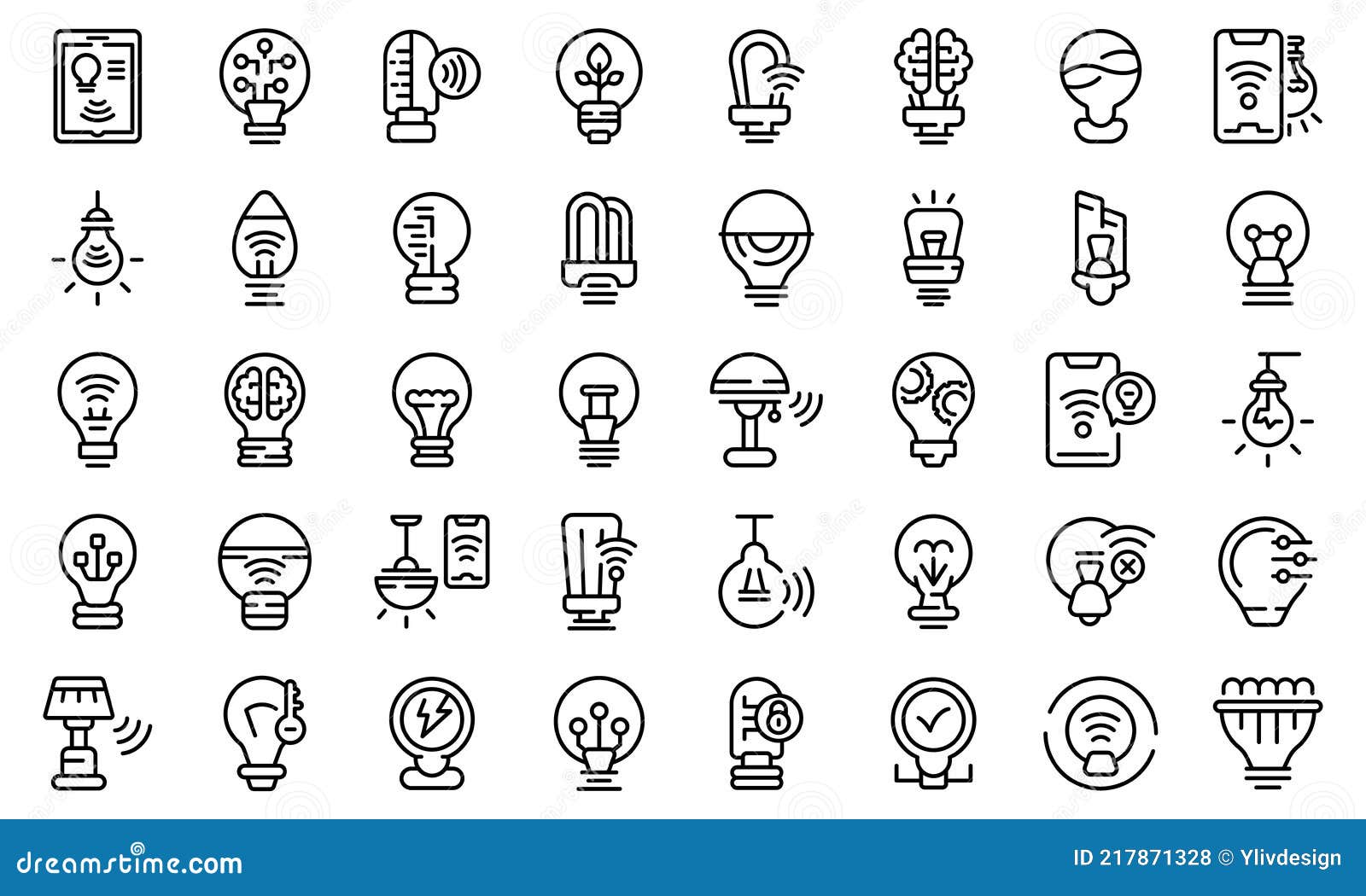 Lightbulb Icons. Line Lamp. Filament Symbols. Idea Or Light Bulb ...