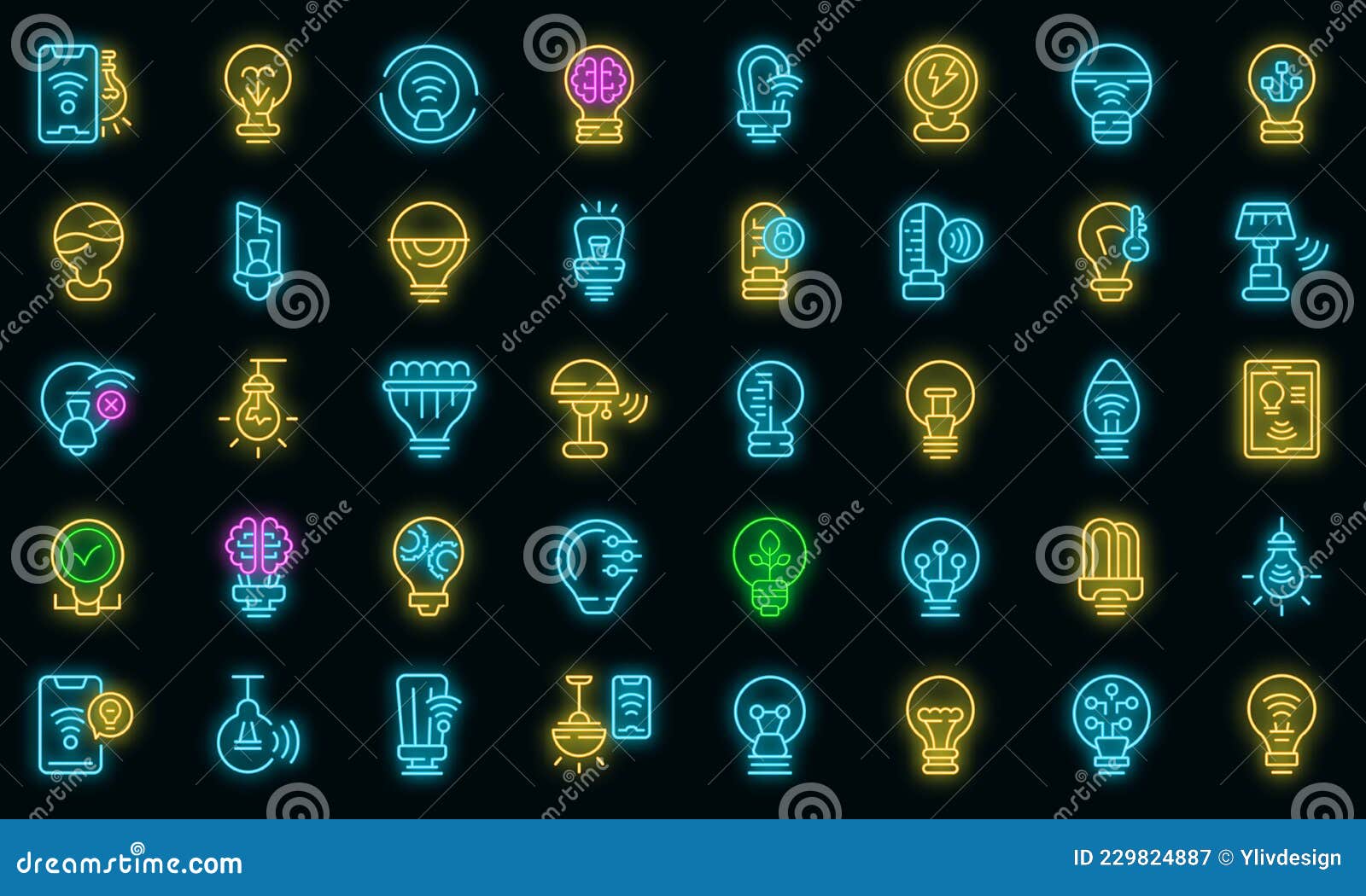 Lightbulb Icons. Line Lamp. Filament Symbols. Idea Or Light Bulb ...