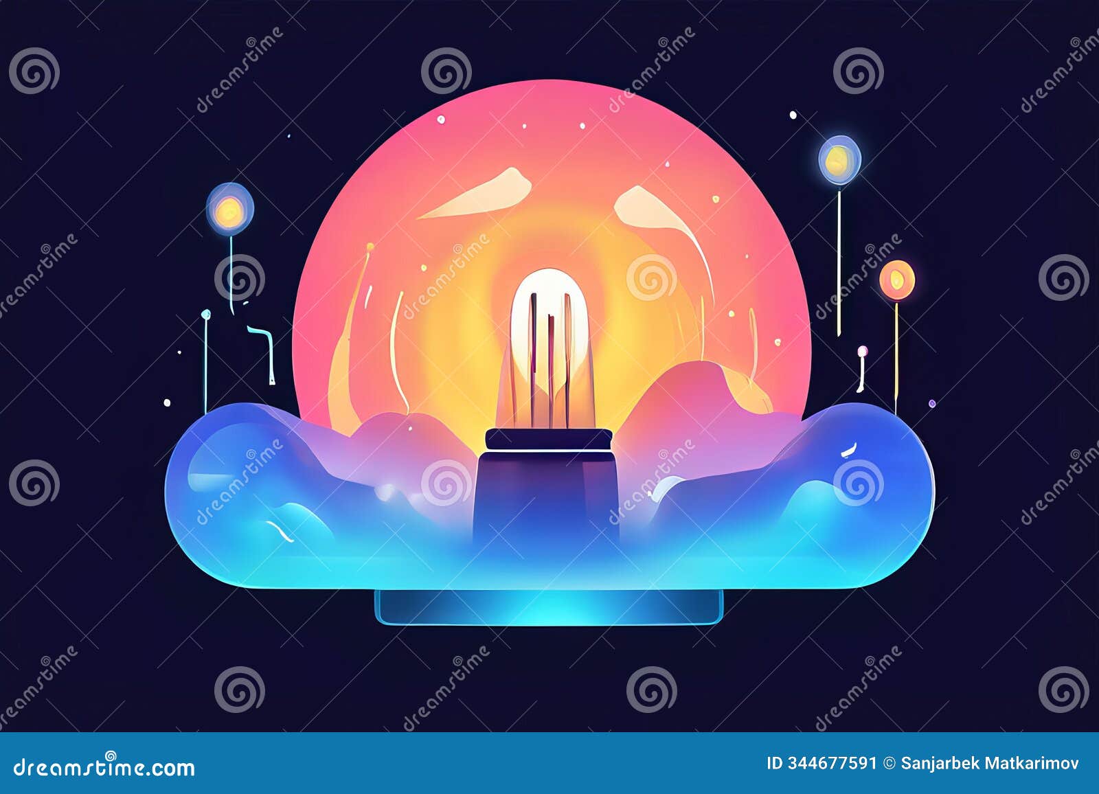 Minimalist Control Panel Featuring Green And Red Lights Visualizing ...