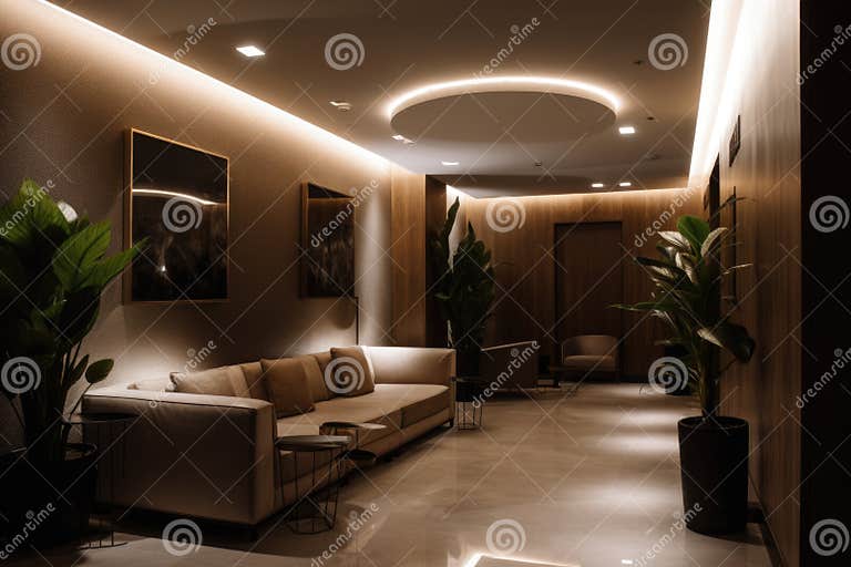 Smart Lighting Solution in Hotel Lobby with Ambient Light and Subtle ...
