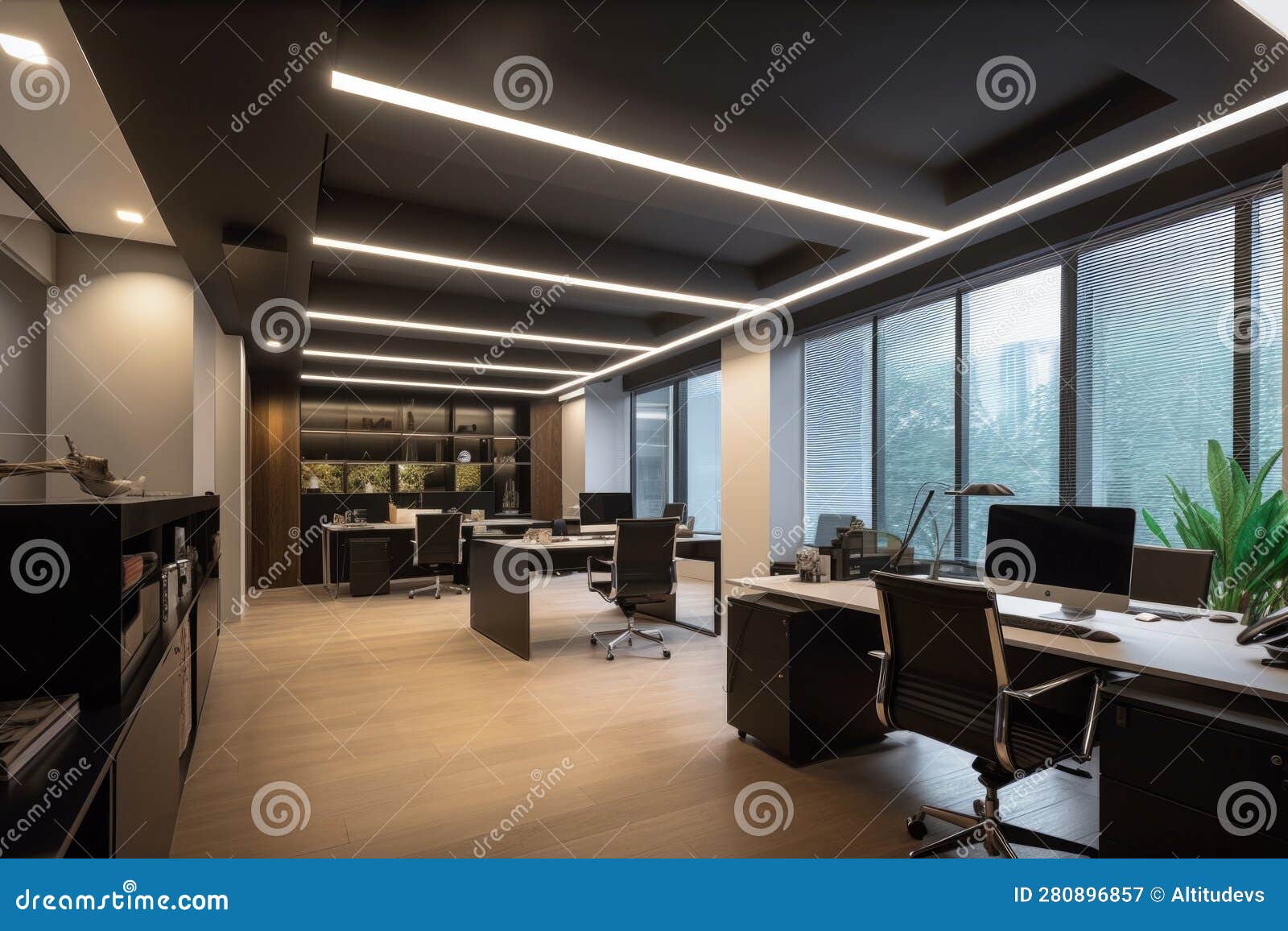 Smart Lighting Solution in a Professional Office Setting, with Overhead ...