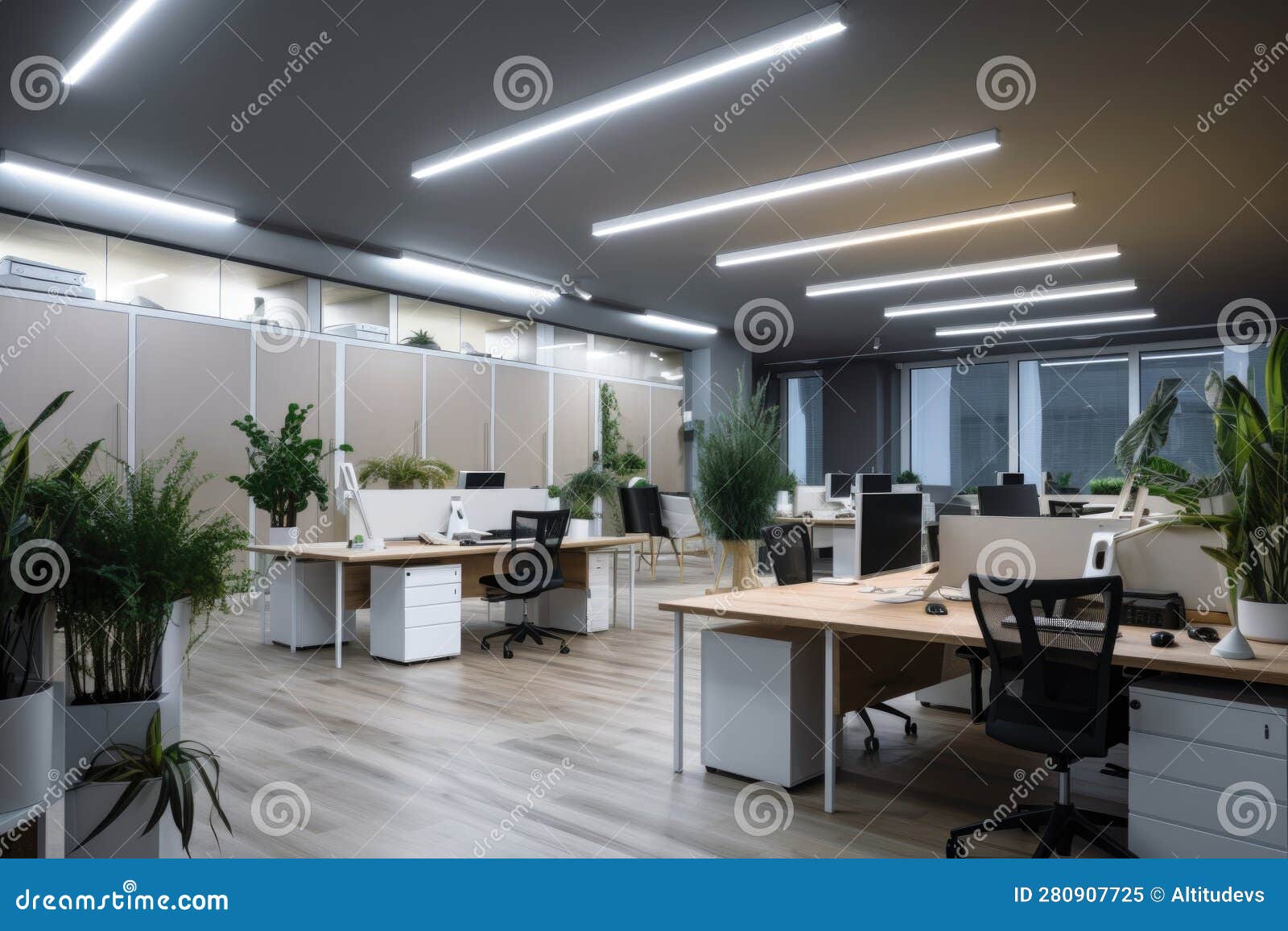 Smart Lighting Solution in a Professional Office Setting, with Overhead ...