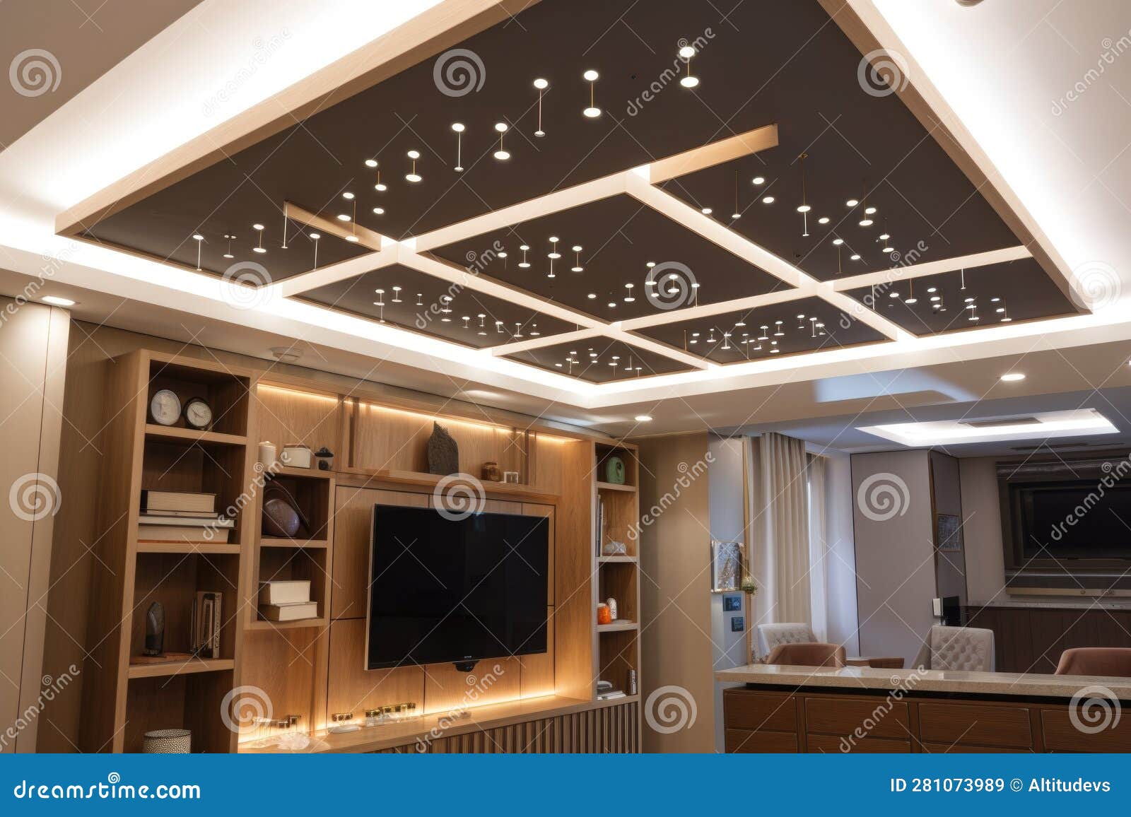 Smart Lighting System Integrated into Ceiling with Custom Built-in ...
