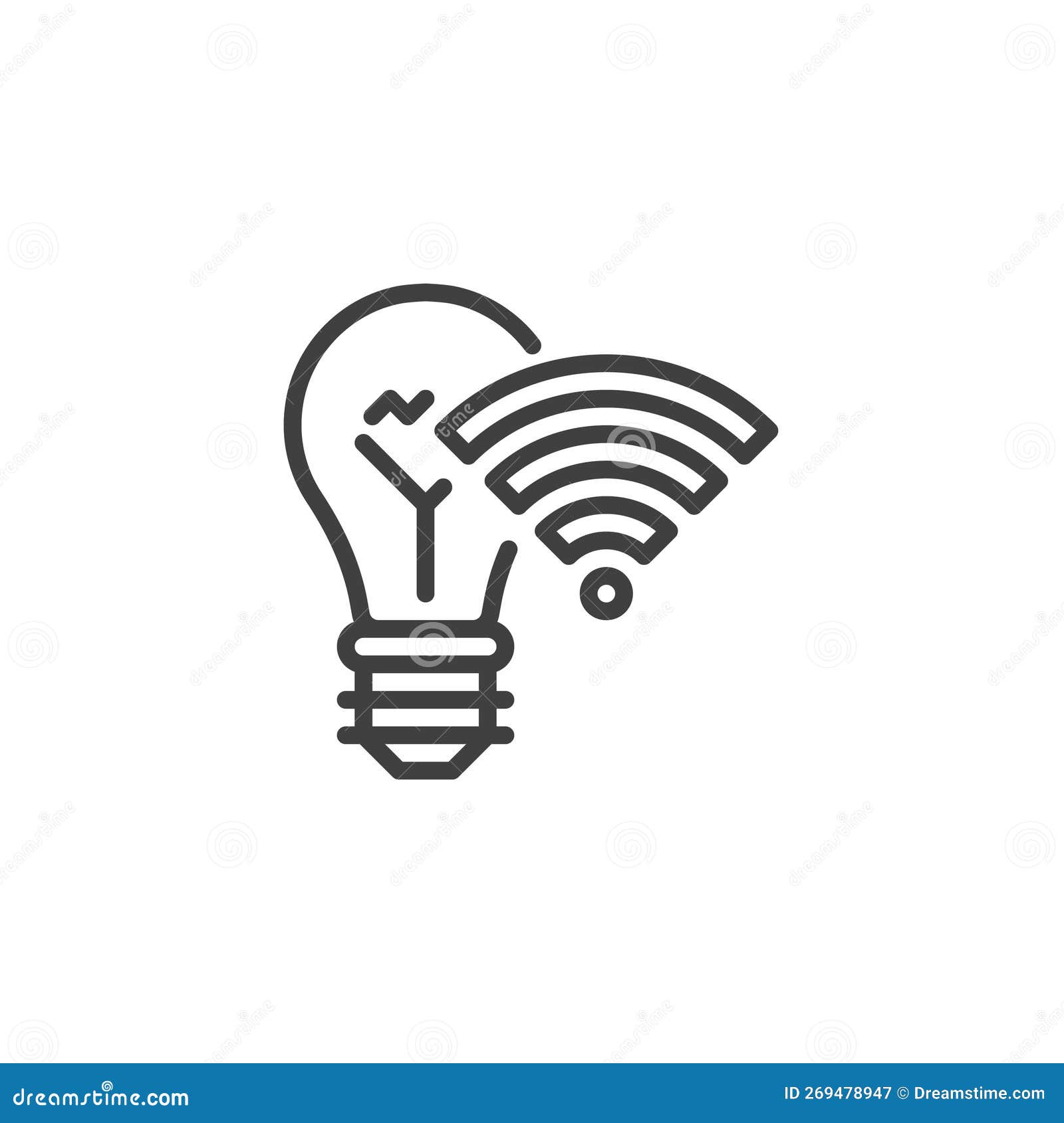 Smart Lighting System Line Icon Stock Illustration - Illustration of ...