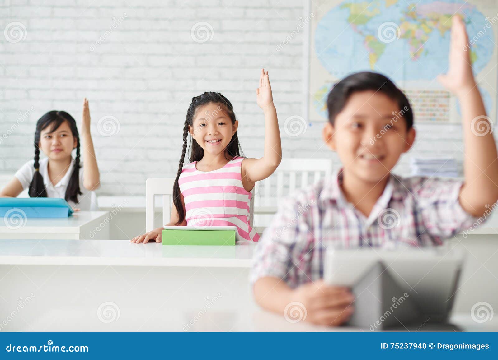 Smart little students stock photo. Image of education - 75237940