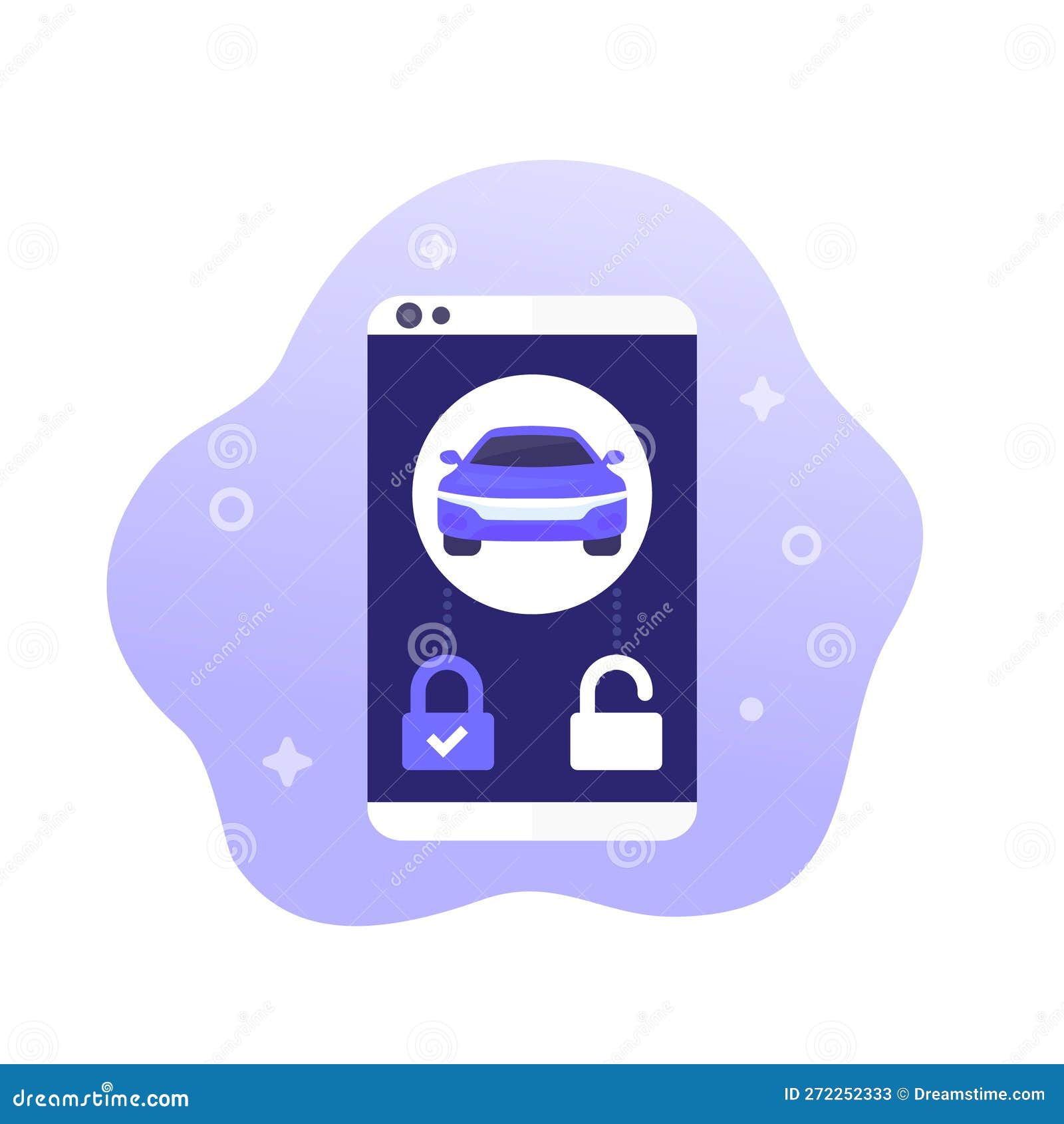 Smart Lock for a Car Mobile App Design, Vector Stock Vector ...