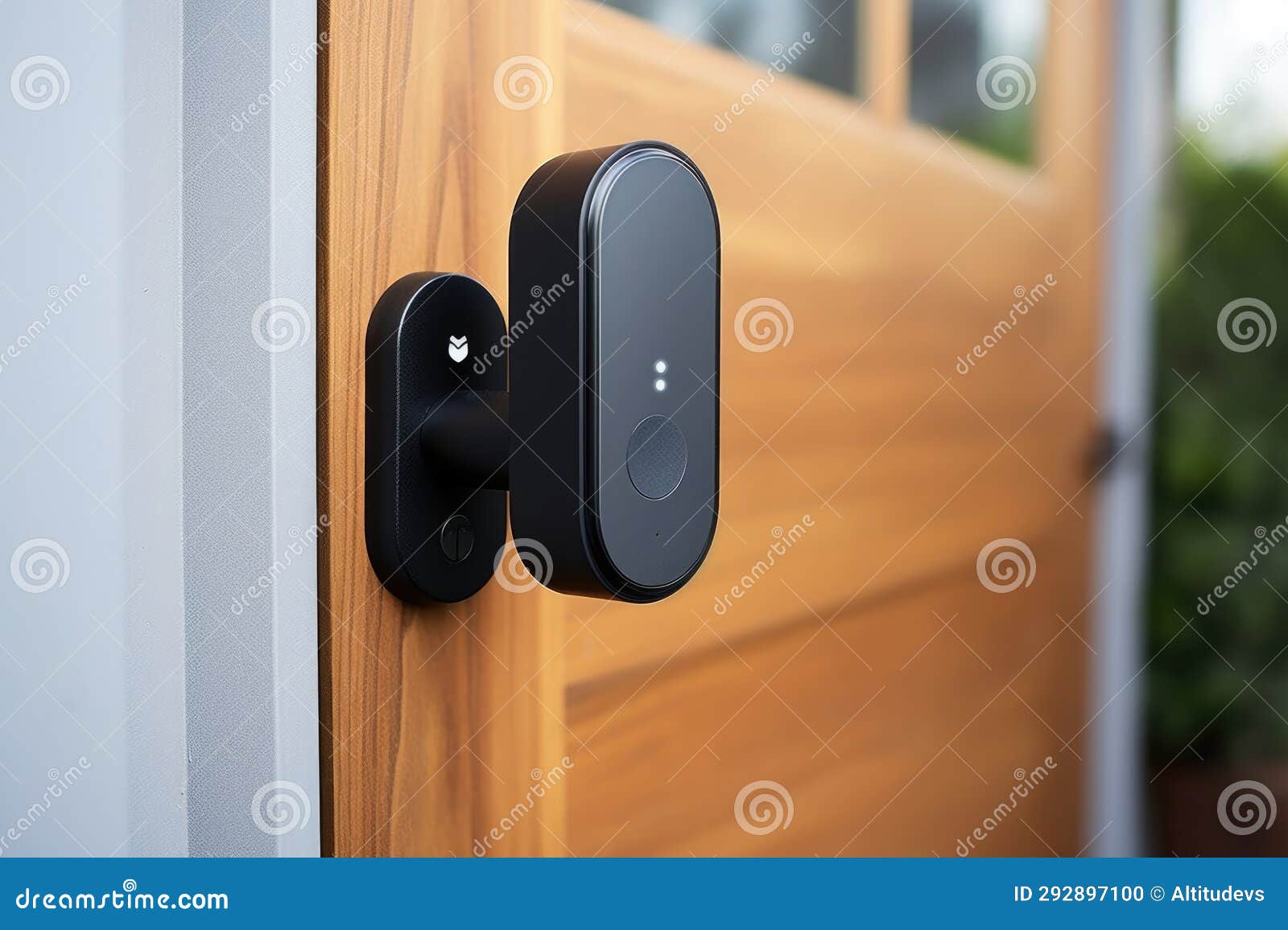 A Smart Lock on a Front Door Stock Photo - Image of residential, front ...