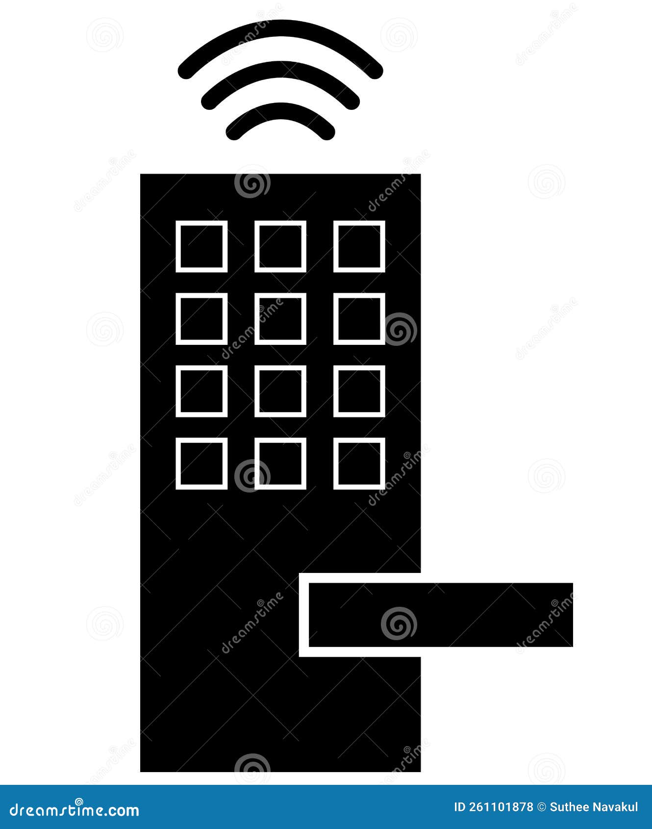Wireless Door Lock Sign Icon In Comic Style. Smart Home Vector Cartoon ...