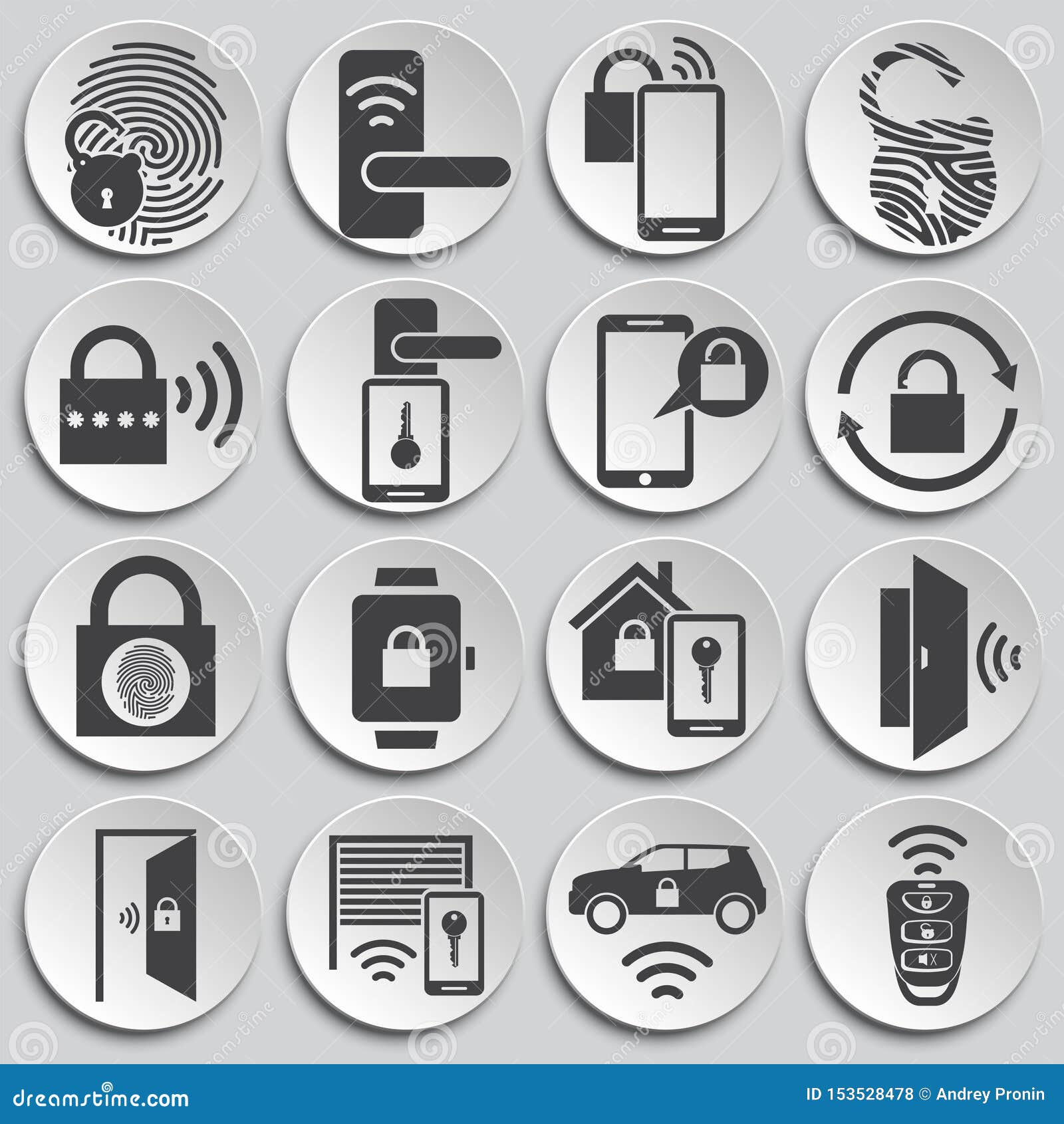 Smart Lock Icons Set on Background for Graphic and Web Design. Simple ...