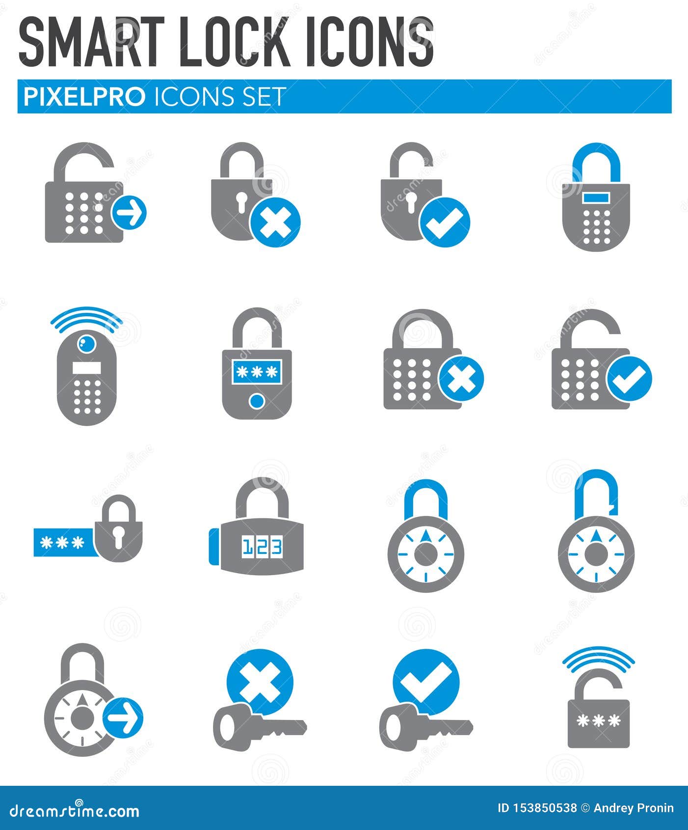Smart Lock Icons Set on Background for Graphic and Web Design. Simple ...