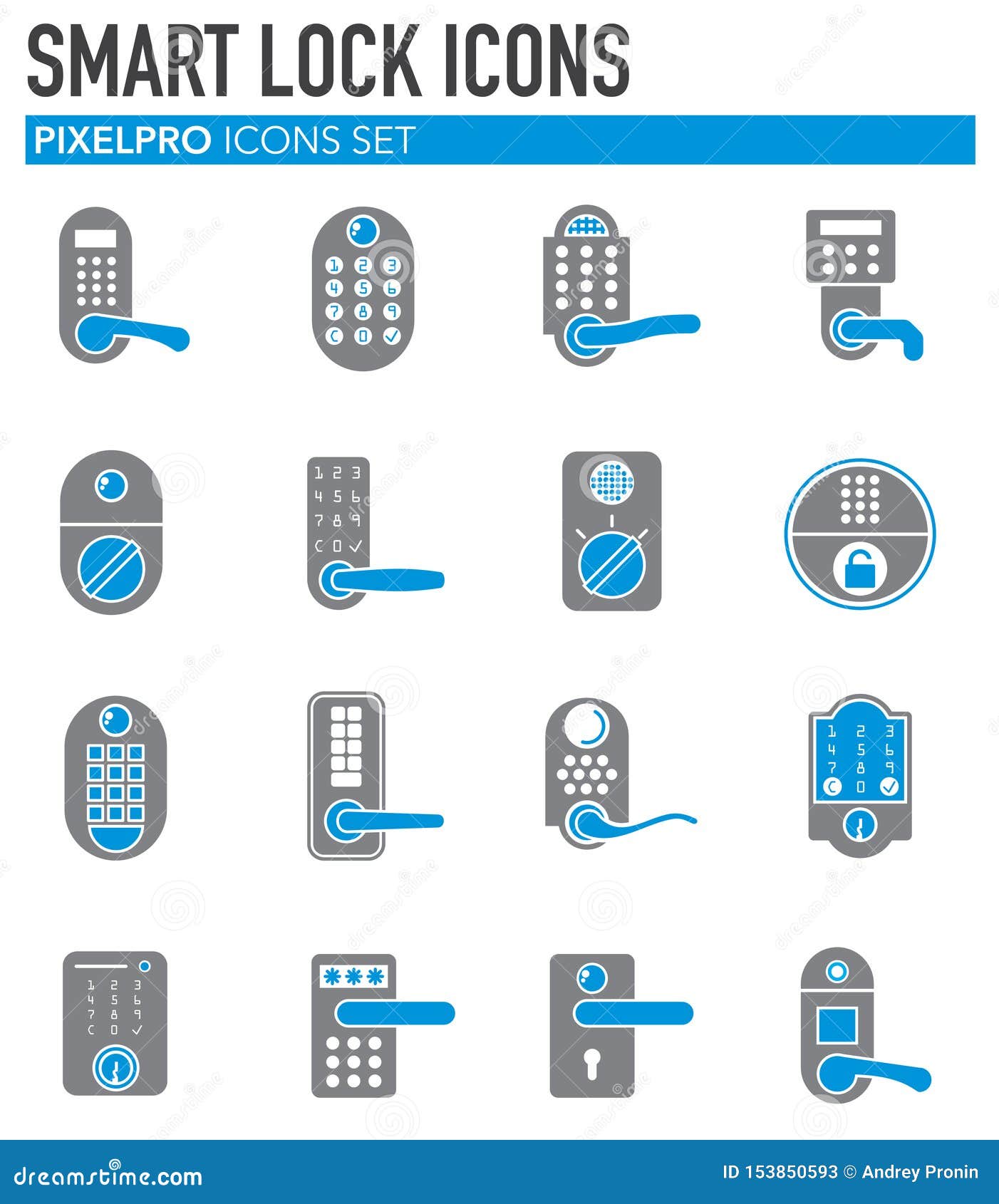 Smart Lock Icons Set on Background for Graphic and Web Design. Simple ...
