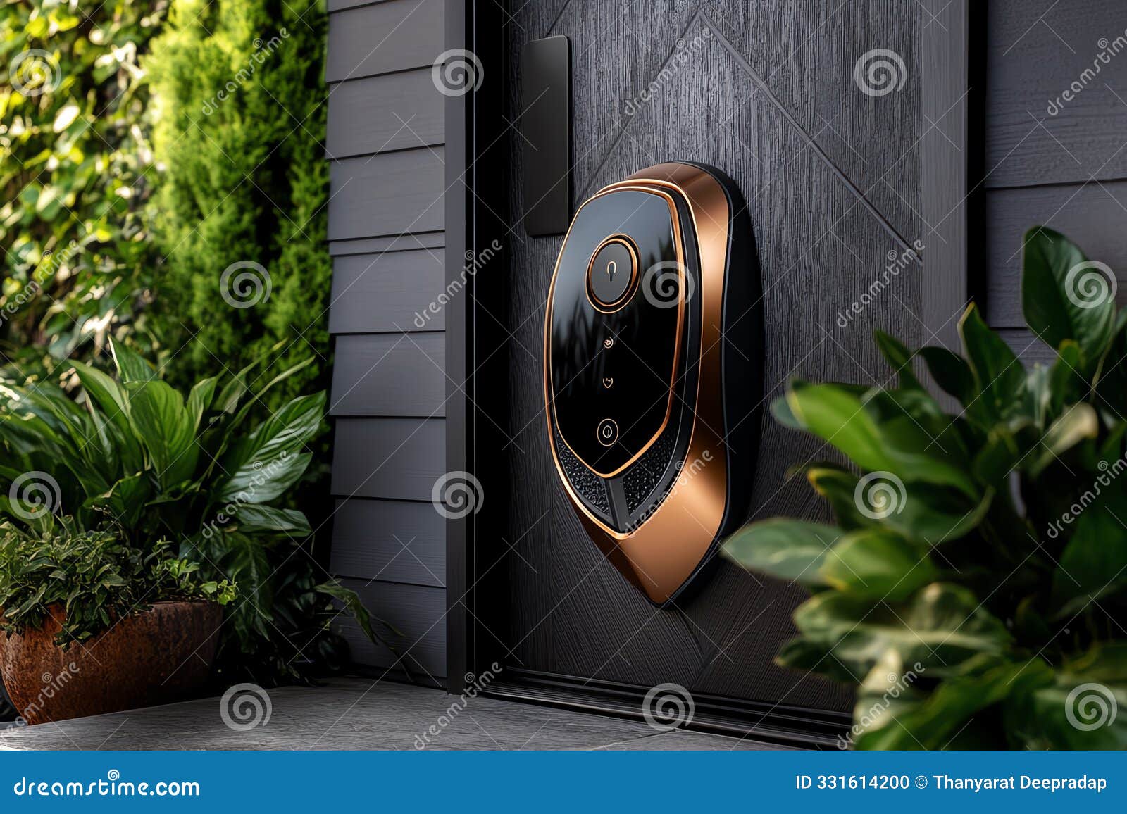 A Smart Lock Installed on the Front Door of a Modern Home, Connected To ...