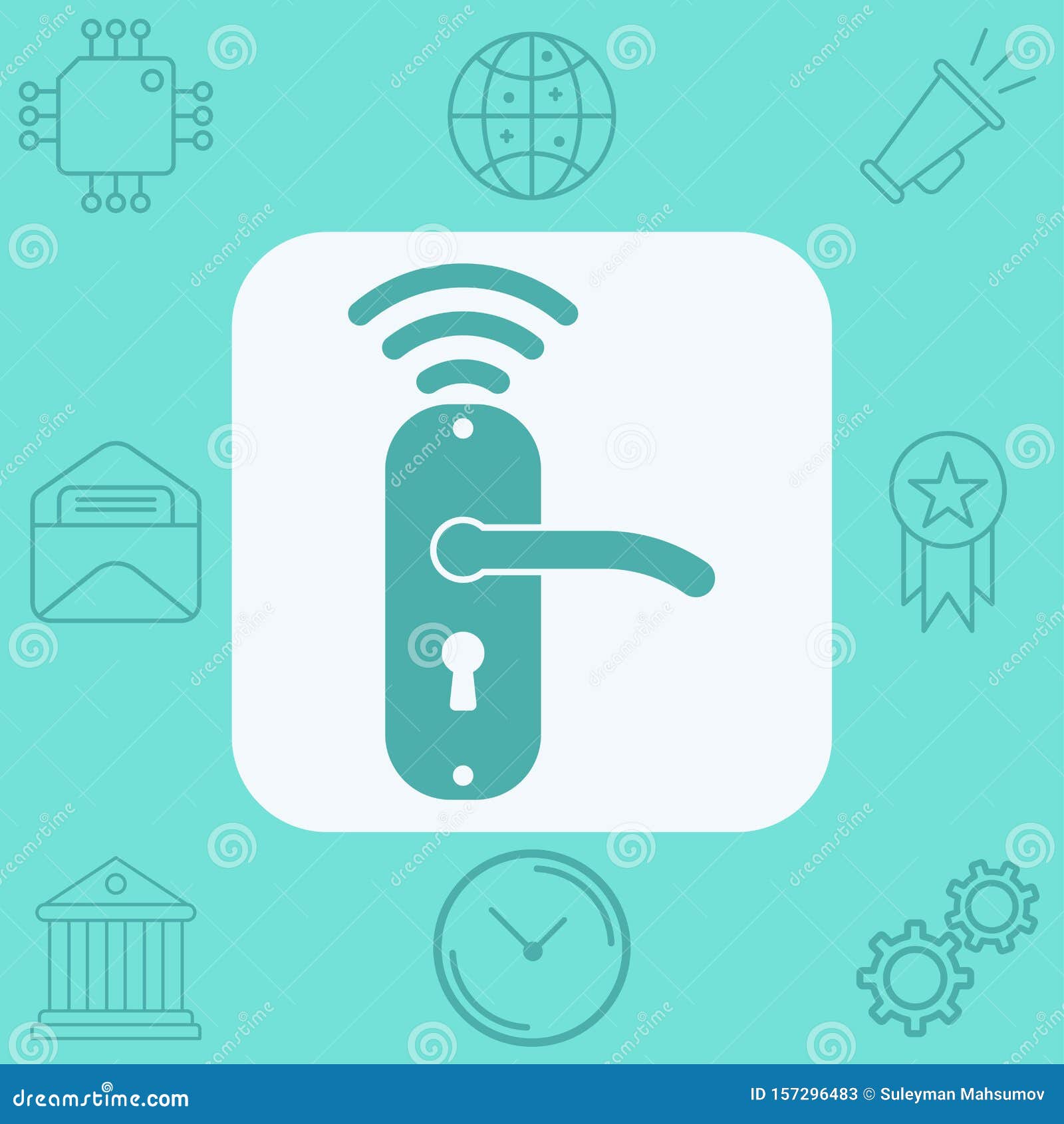 Smart Lock Vector Icon Sign Symbol Stock Illustration - Illustration of ...
