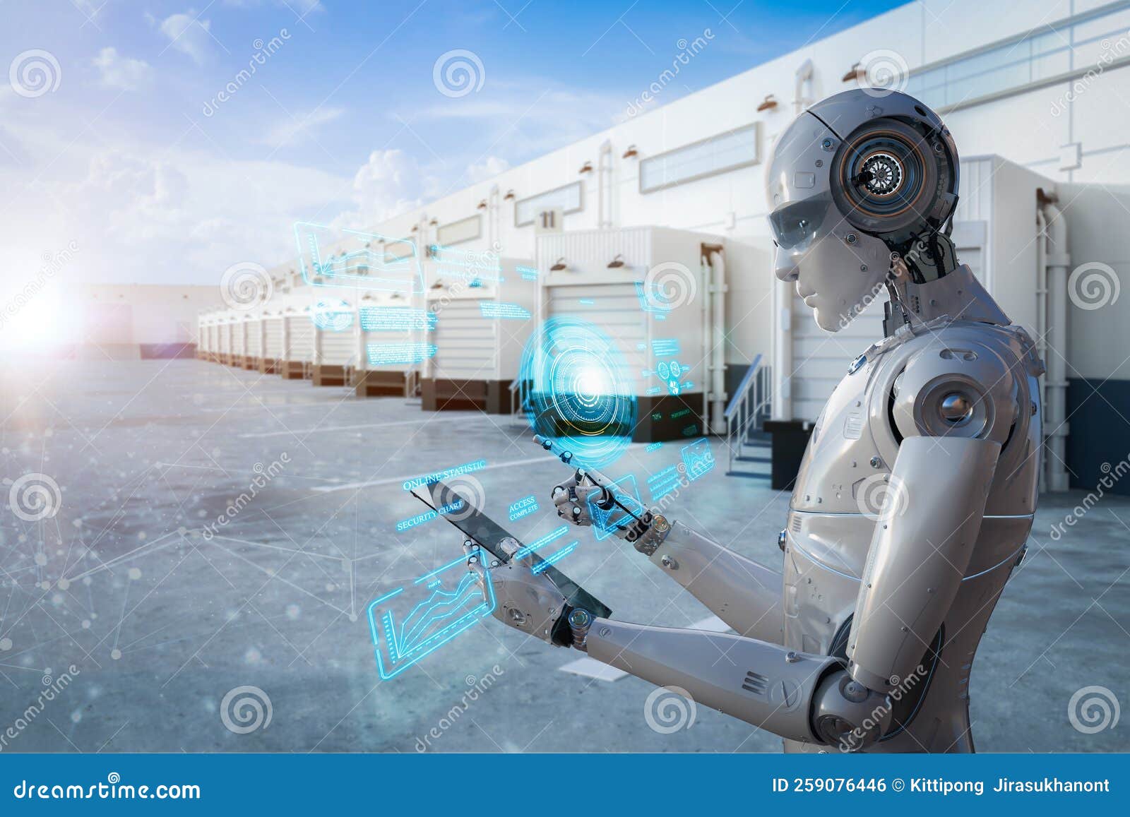 Smart Logistic Concept with Robot Control Warehouse System Stock ...