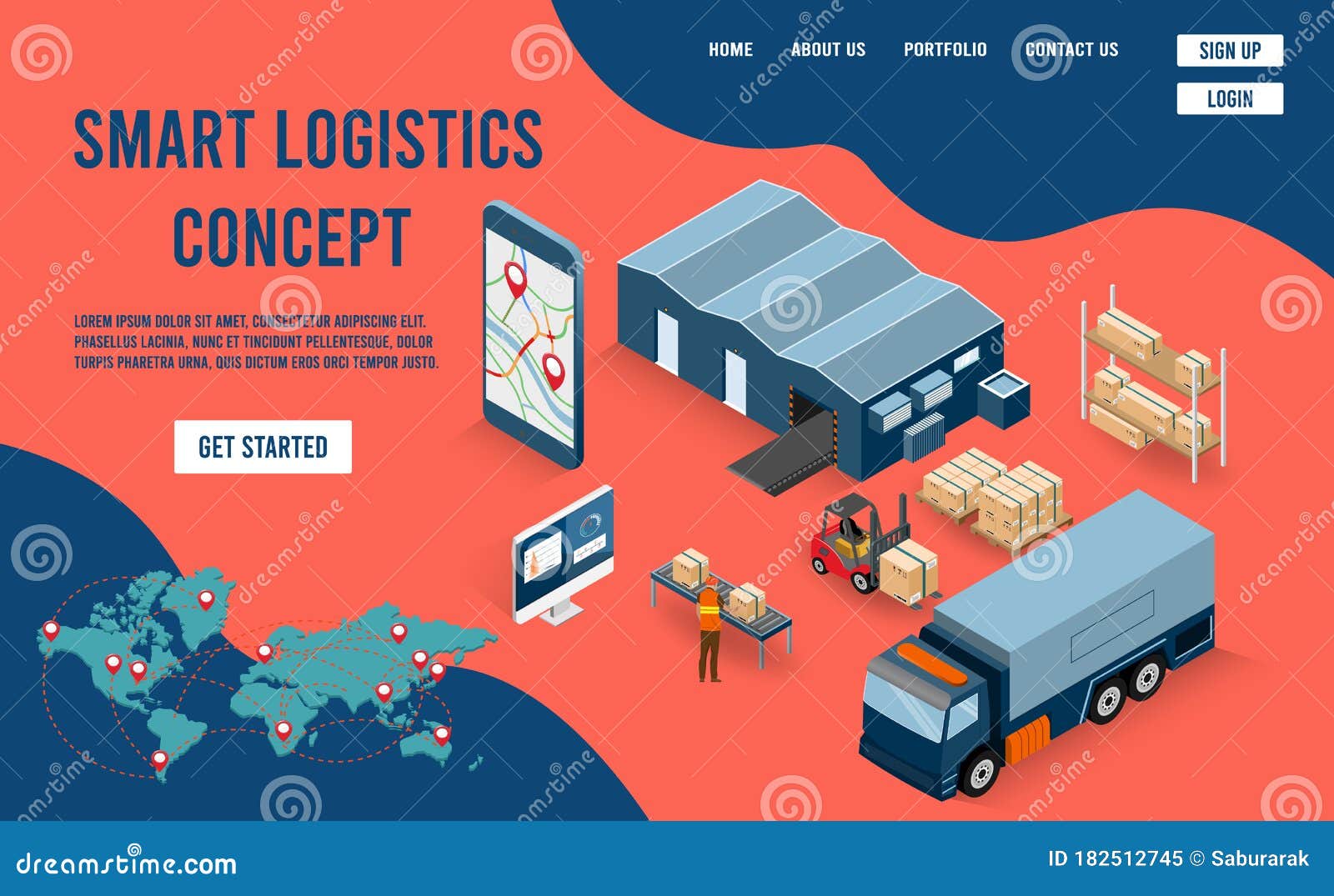 Smart Logistics Concept stock vector. Illustration of presentation ...