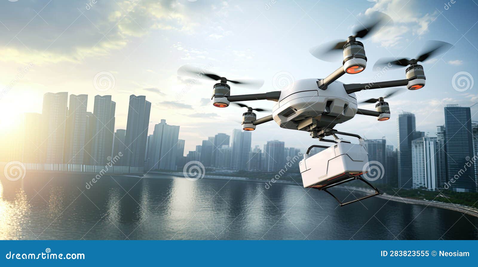 The Smart Logistics Ecosystem By Drone Stock Photography ...