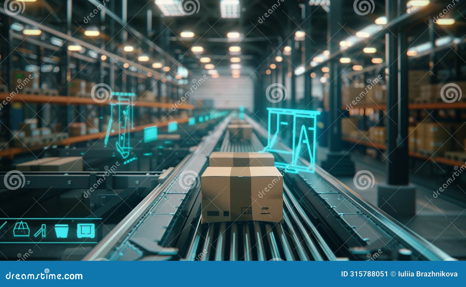 Smart Logistics Hub stock image. Image of automation - 315788051