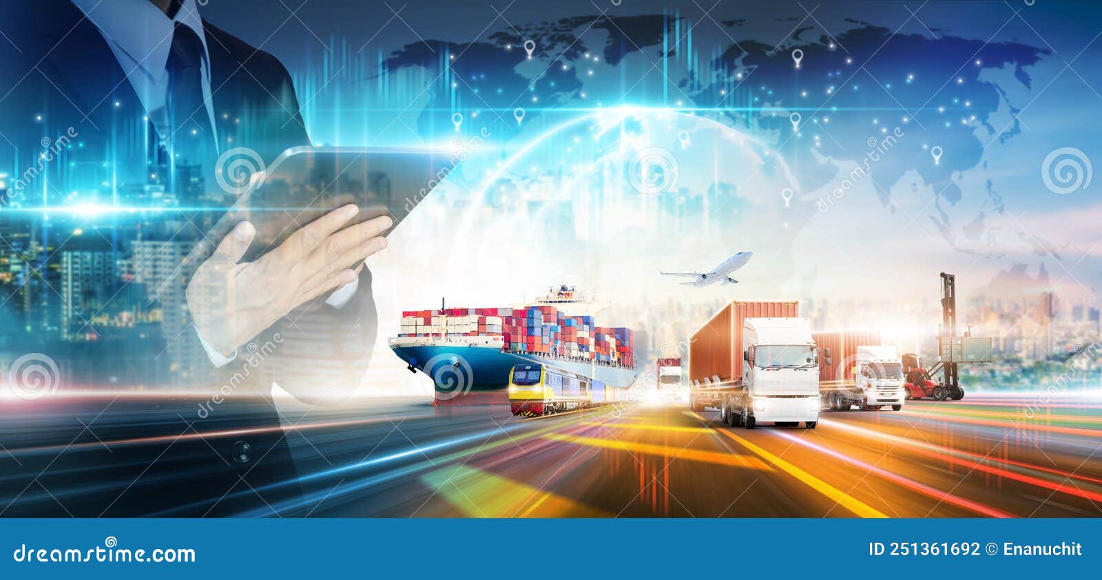 Smart Logistics Networks Distribution of Businessman Using Tablet and ...