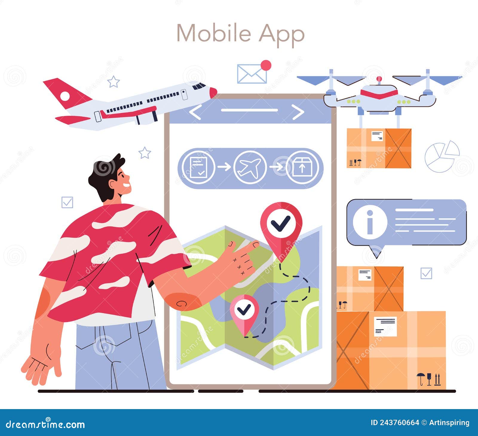 Smart Logistics Technologies Online Service or Platform. Idea of Modern ...