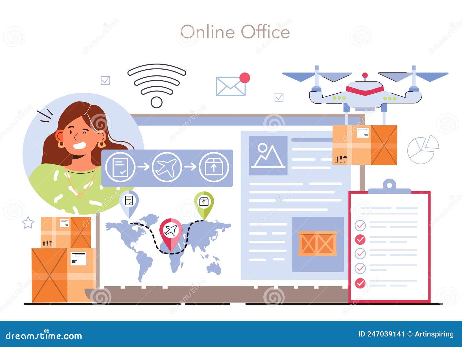 Smart Logistics Technologies Online Service or Platform. Idea of Modern ...