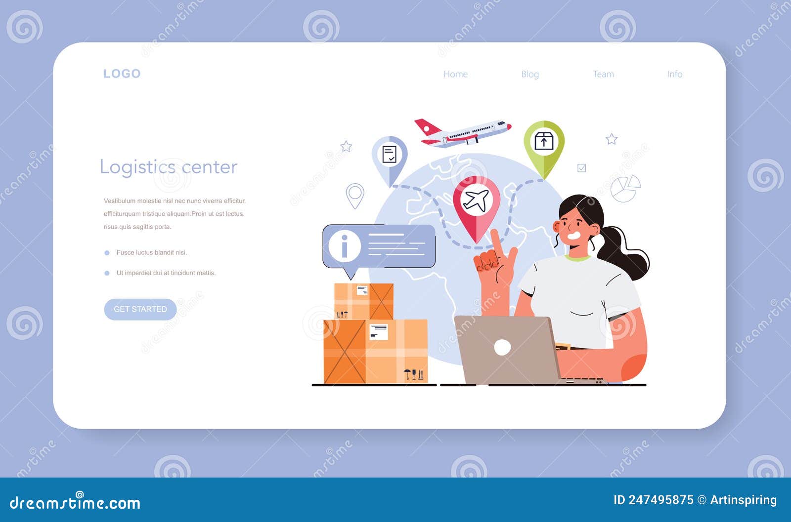 Smart Logistics Technologies Web Banner or Landing Page. Idea of Modern ...