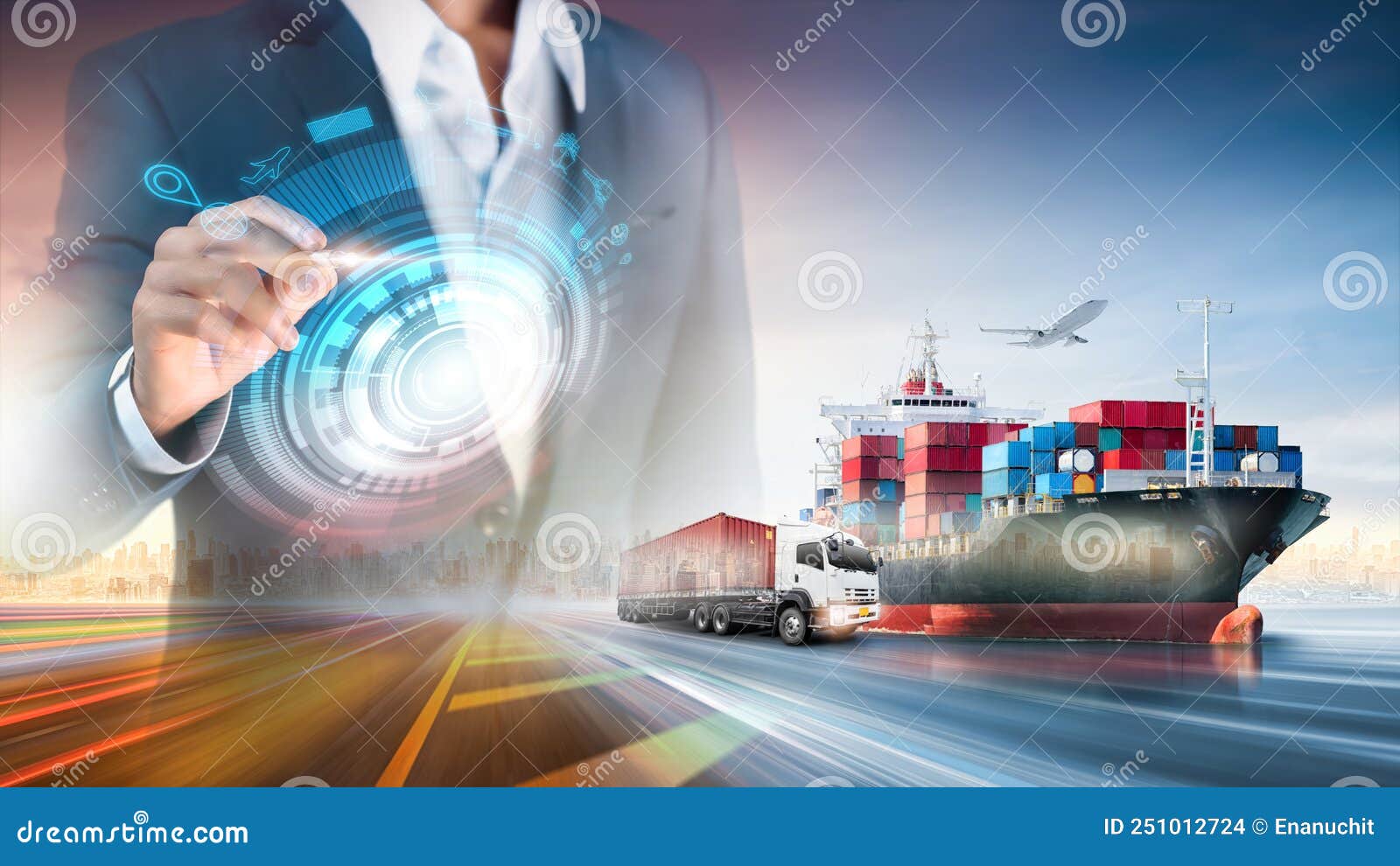 Smart Logistics and Transportation Import Export Concept, Global ...