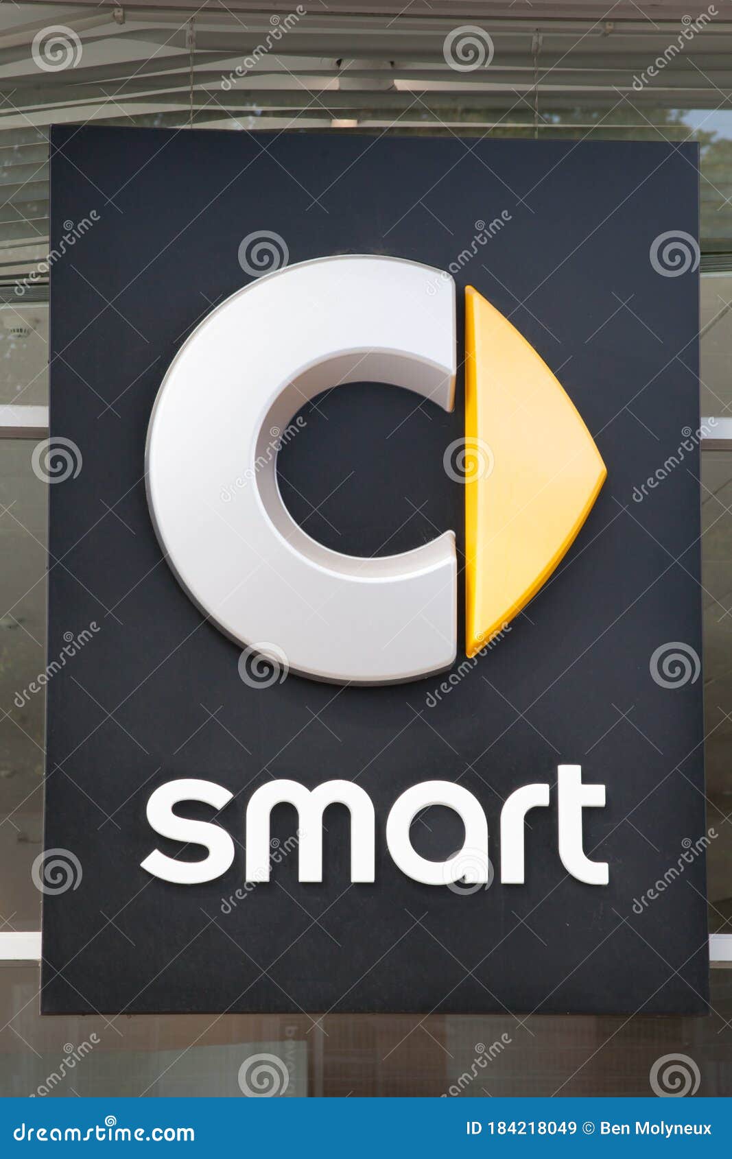 Smart Logo On The Rear Of A Fortwo, City Car Made In France By German ...