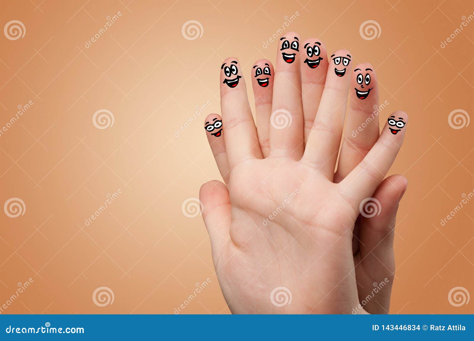 Smart Looking Fingers Smiling Stock Photo - Image of fingers, face ...