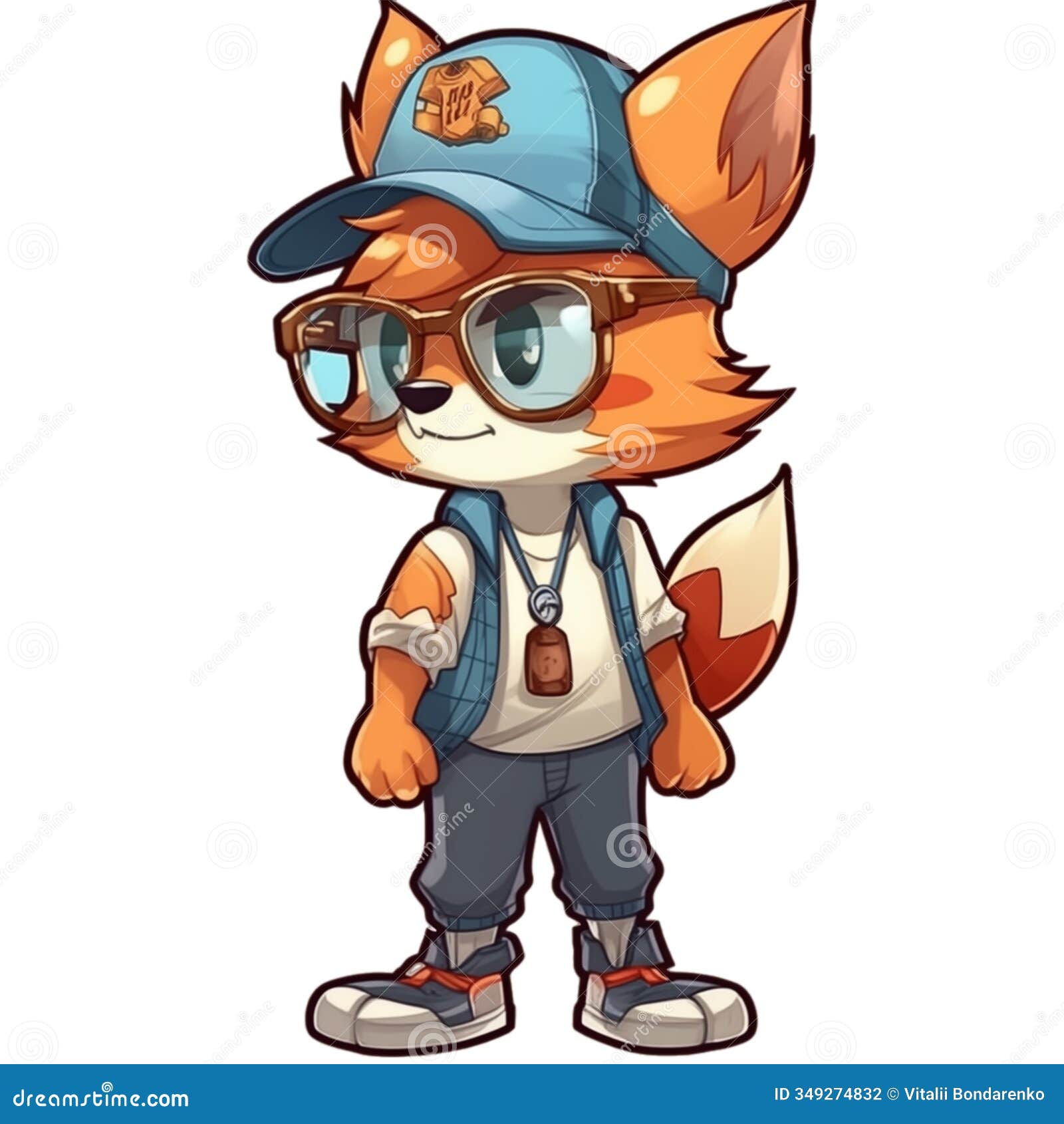 Smart-looking Fox with Glasses and a Book, Ready To Learn. Stock ...