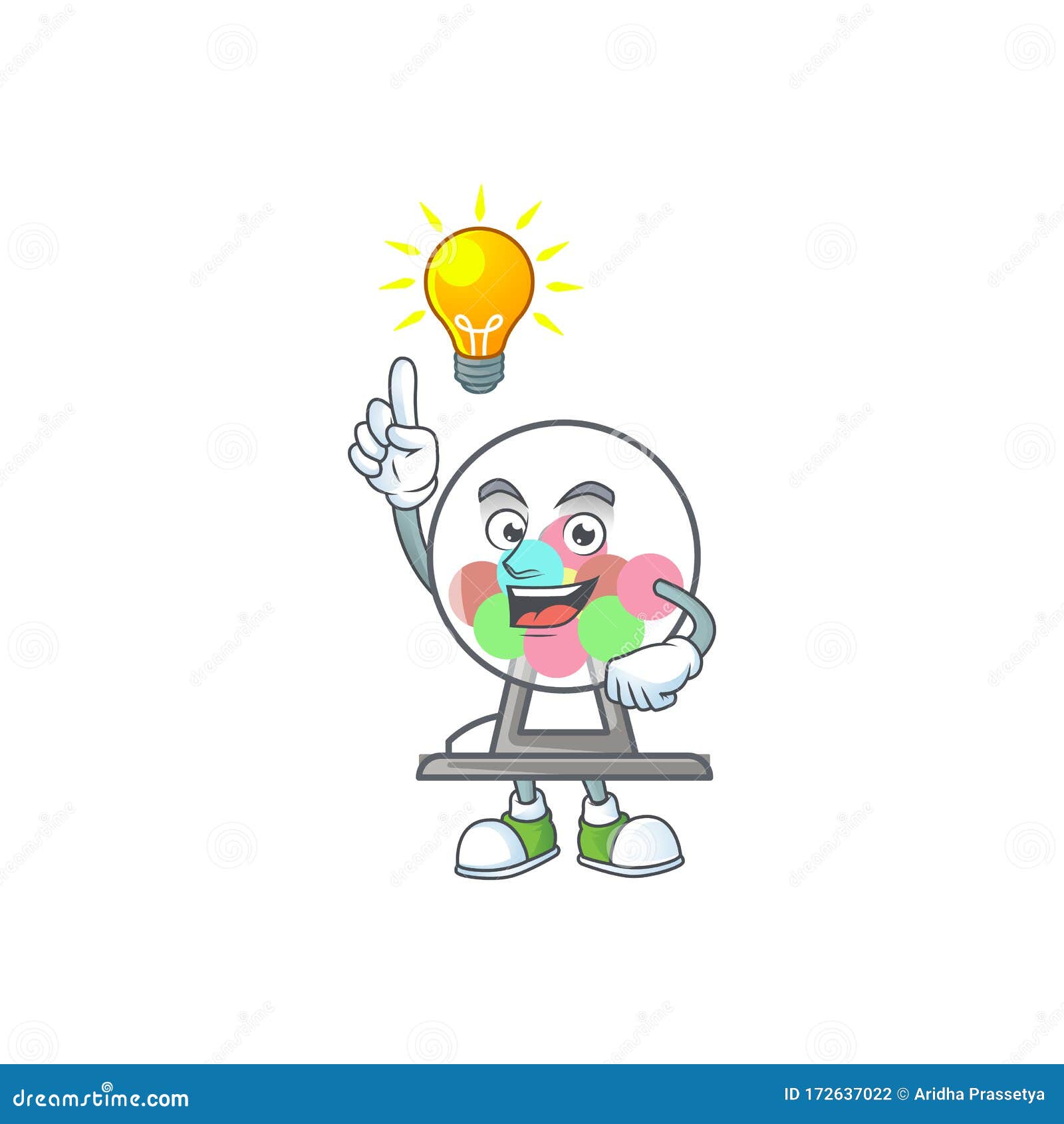 Smart Lottery Machine Ball Cartoon Character Has an Idea Stock Vector ...