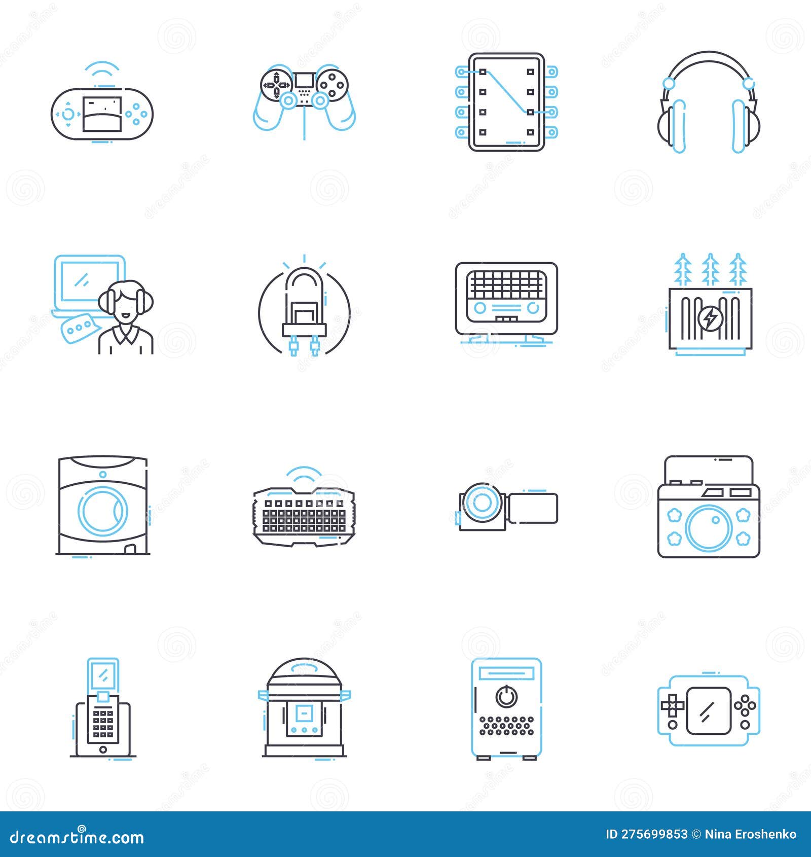 Smart Machines Linear Icons Set. Automation, Robotics, Artificial ...