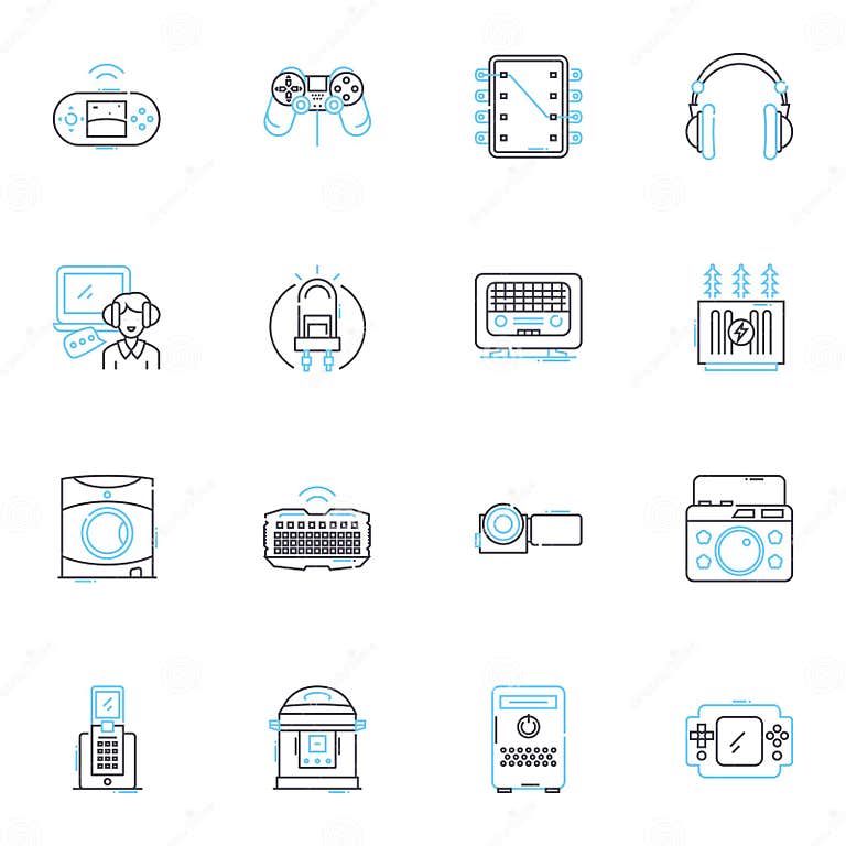 Smart Machines Linear Icons Set. Automation, Robotics, Artificial ...
