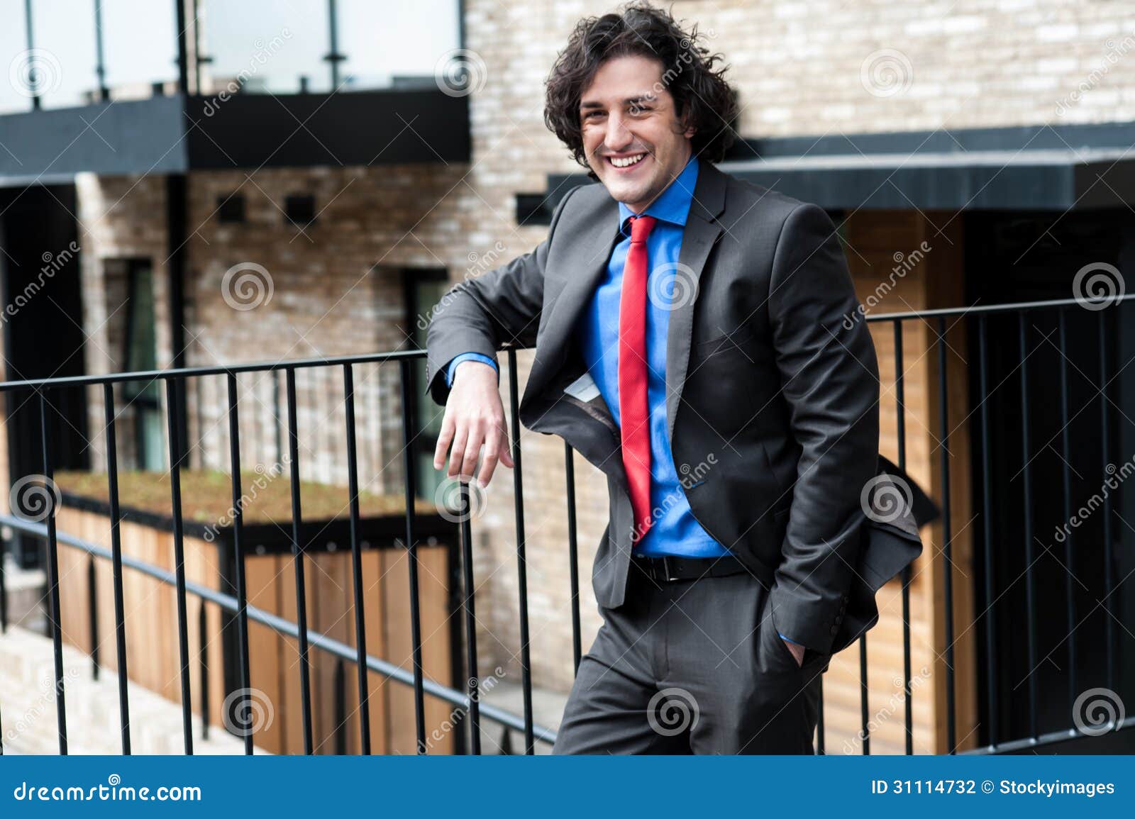 Executive Posing Casually Outdoors Stock Images by Megapixl