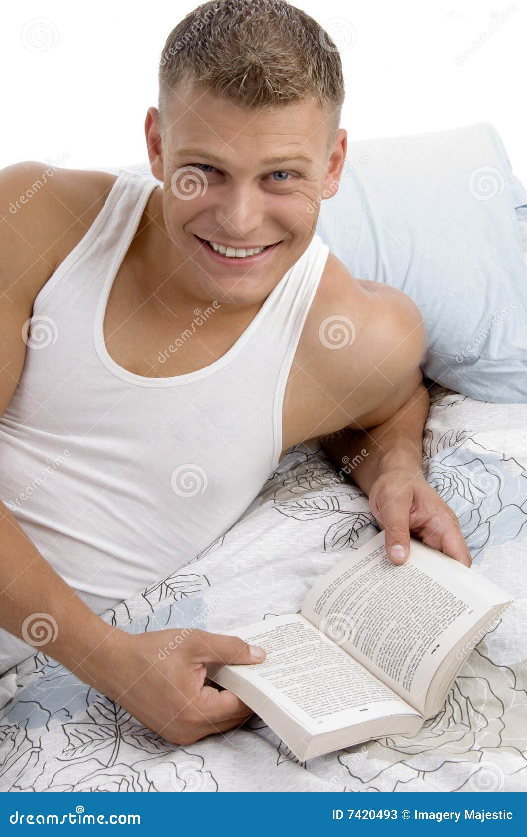 Smart Male Reading Book with Great Interest Stock Image - Image of ...