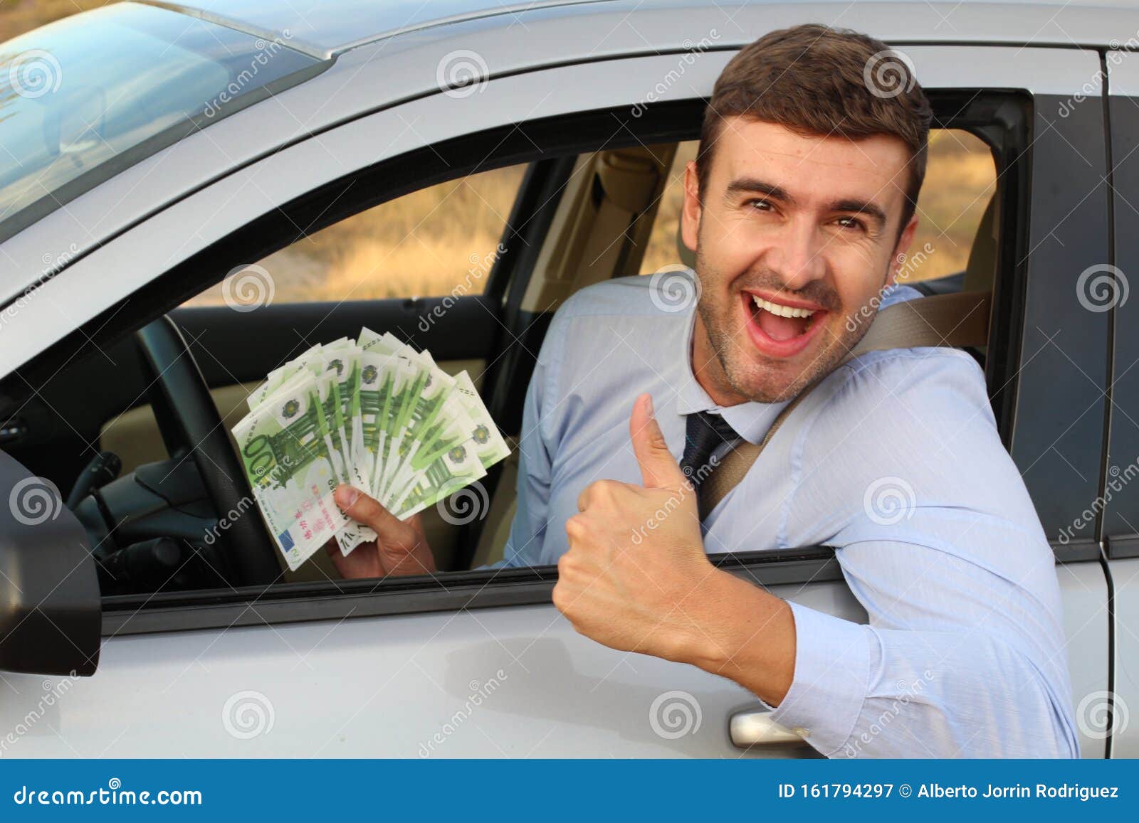 Smart Man Driving and Making Money Stock Image - Image of cash, euros ...