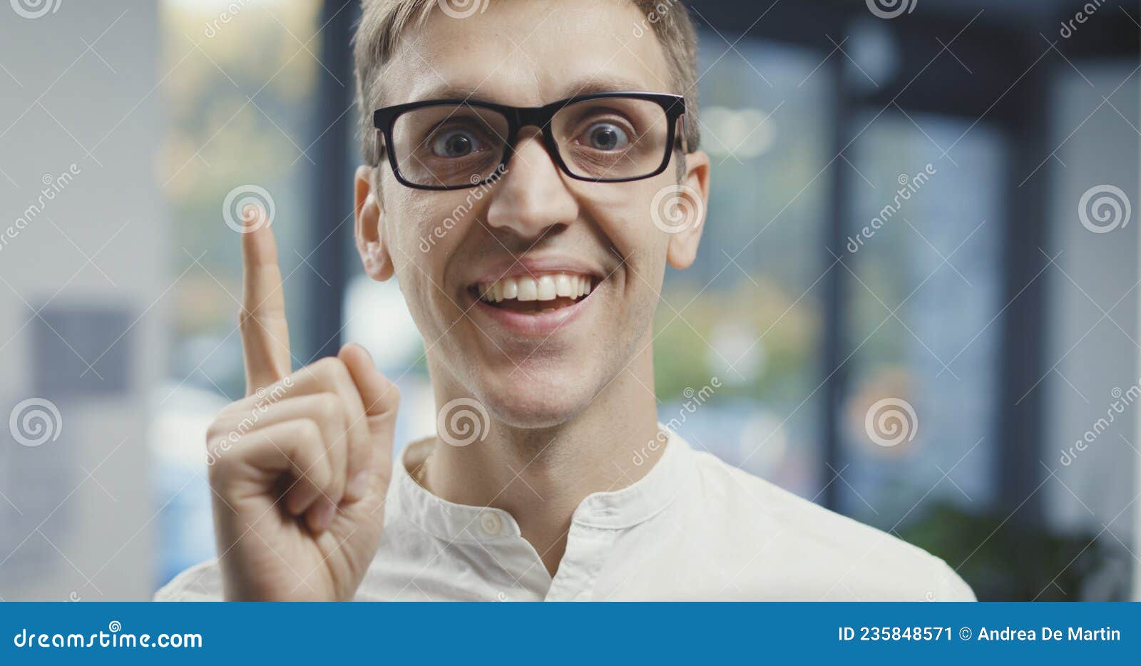 Smart Man Having a Great Idea Stock Image - Image of face, indoors ...