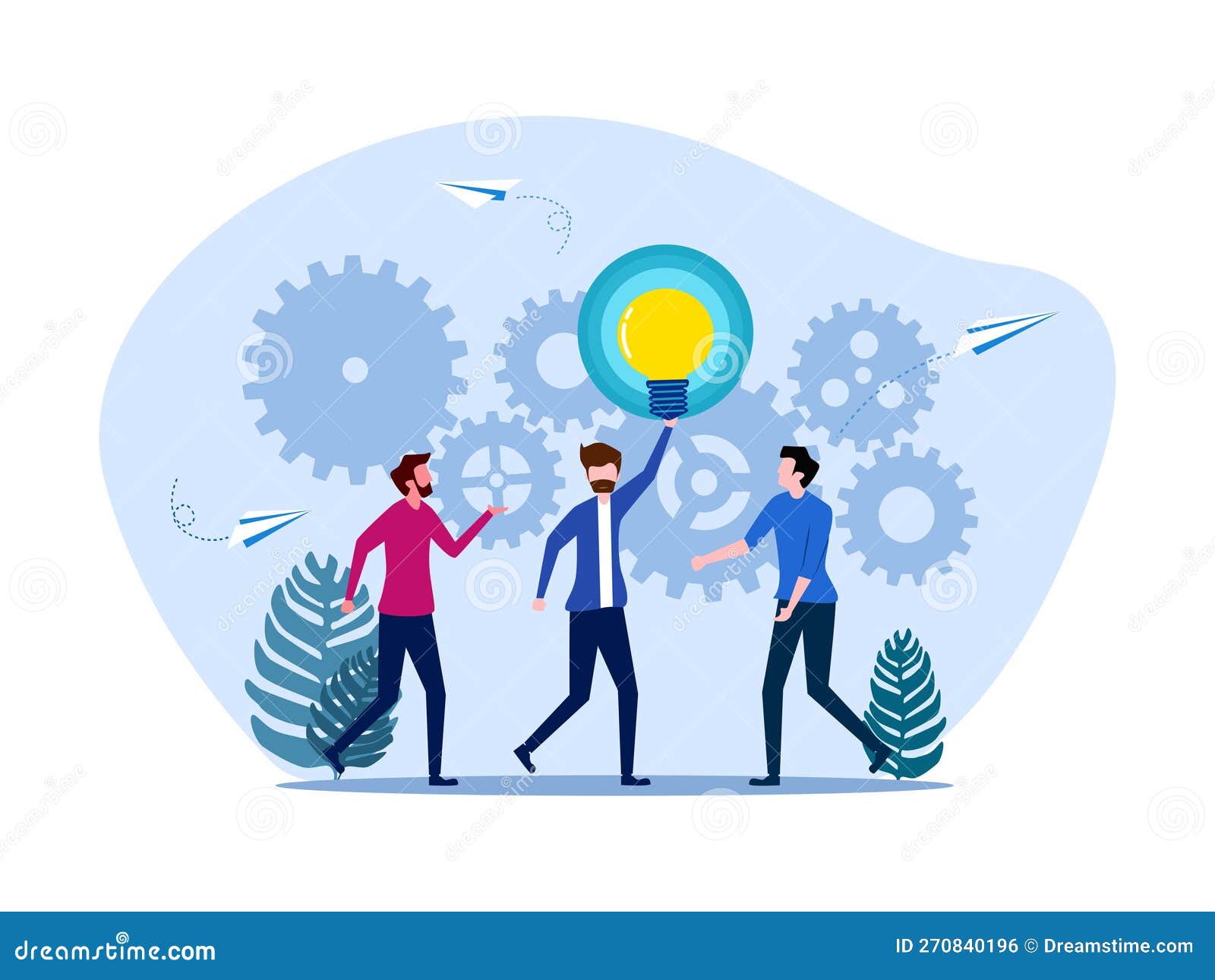 Smart Man Holding A Light Bulb. Successfully Discovered New Ideas Or ...