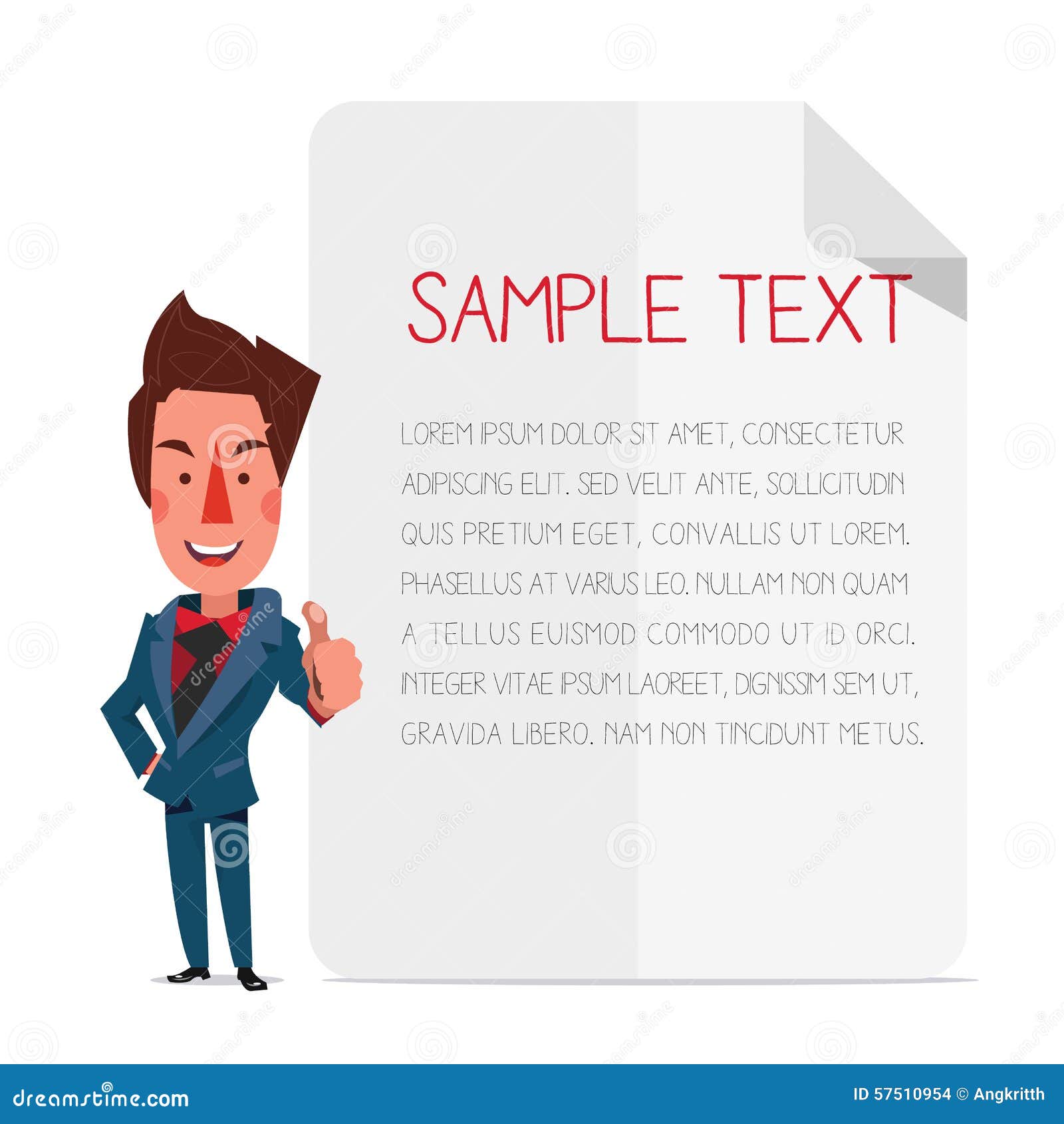 Smart Man with Plain Paper Background. - Stock Illustration ...